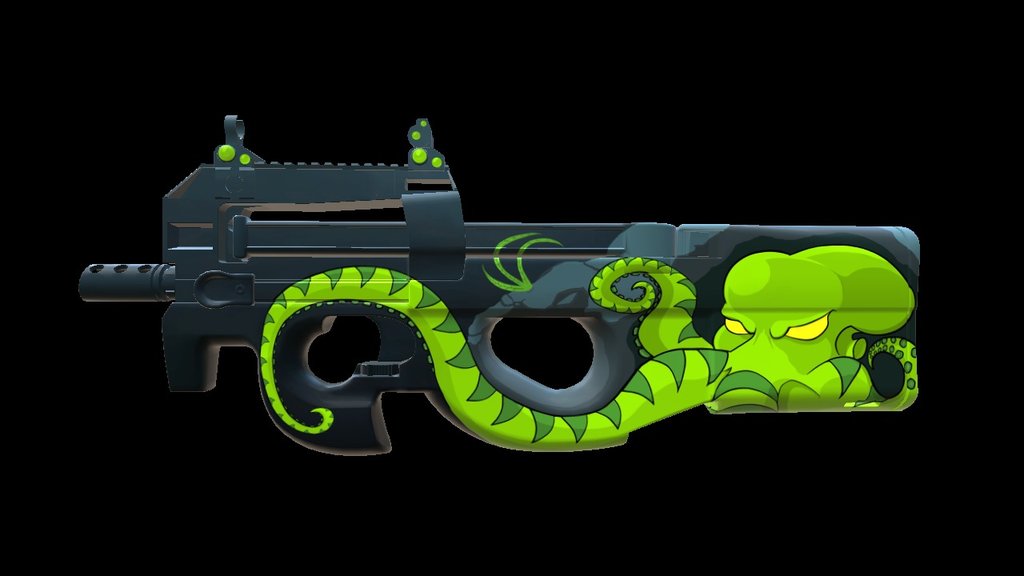 P90 | Green Hunter - 3D model by stalkerozon [b28fc0a] - Sketchfab