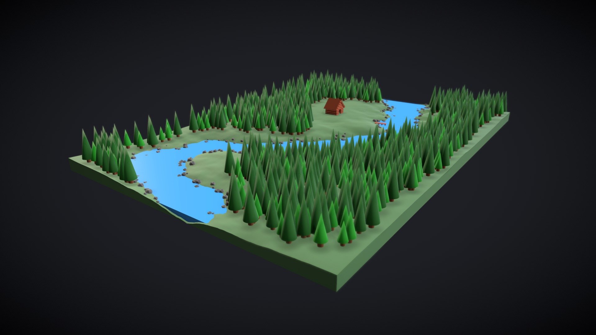 Cabin In The Woods Blockout - 3D model by valentiv [b291c55] - Sketchfab
