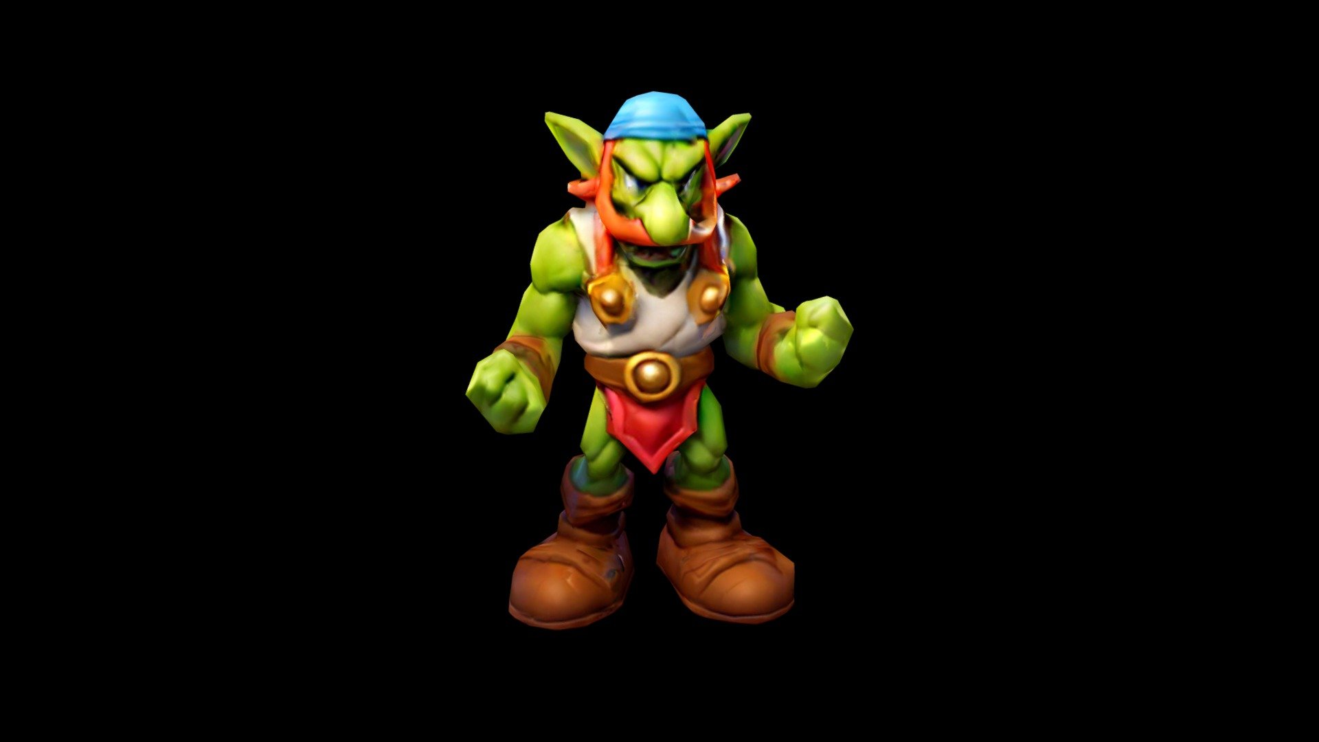 Orchestrator toyA vibrant green, frowning Orangi - Download Free 3D ...