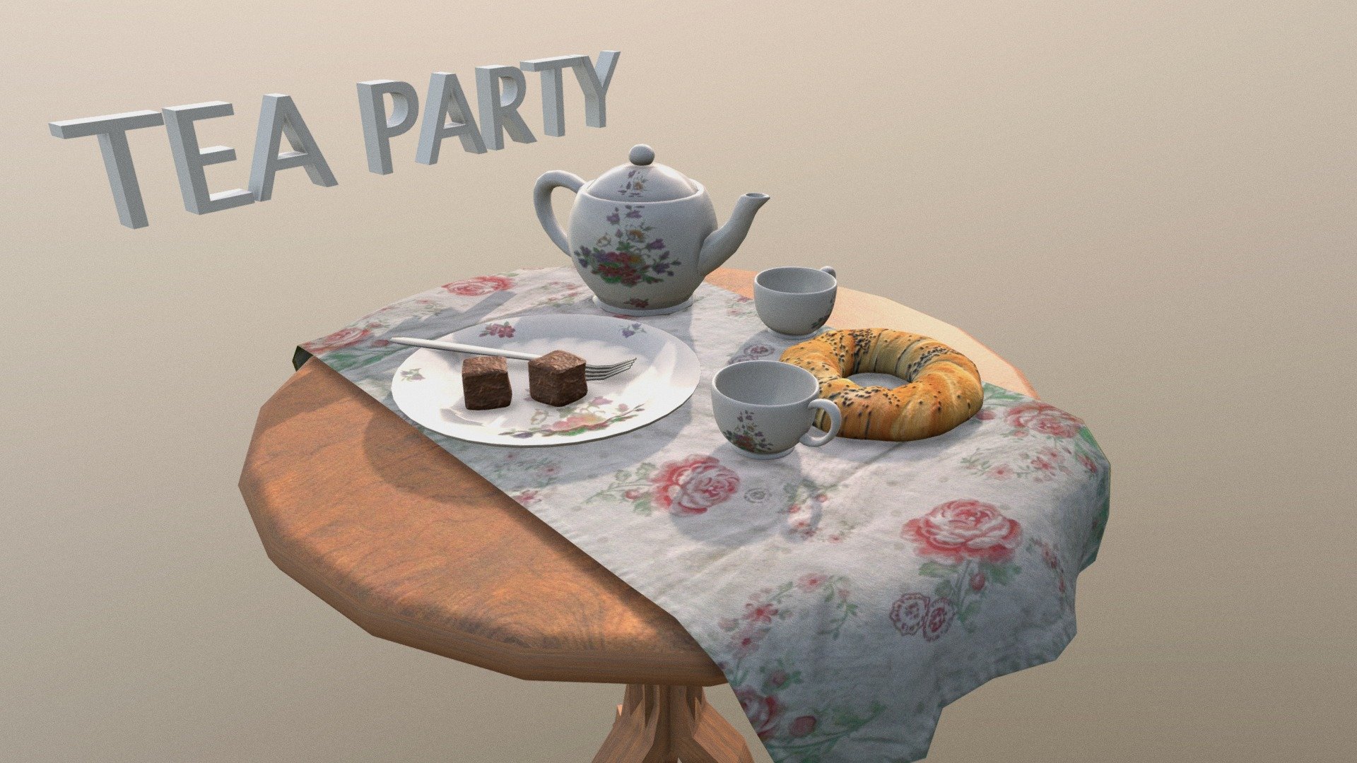 Tea Party - 3D model by Peter (@PeterTa) [b29bcb3] - Sketchfab