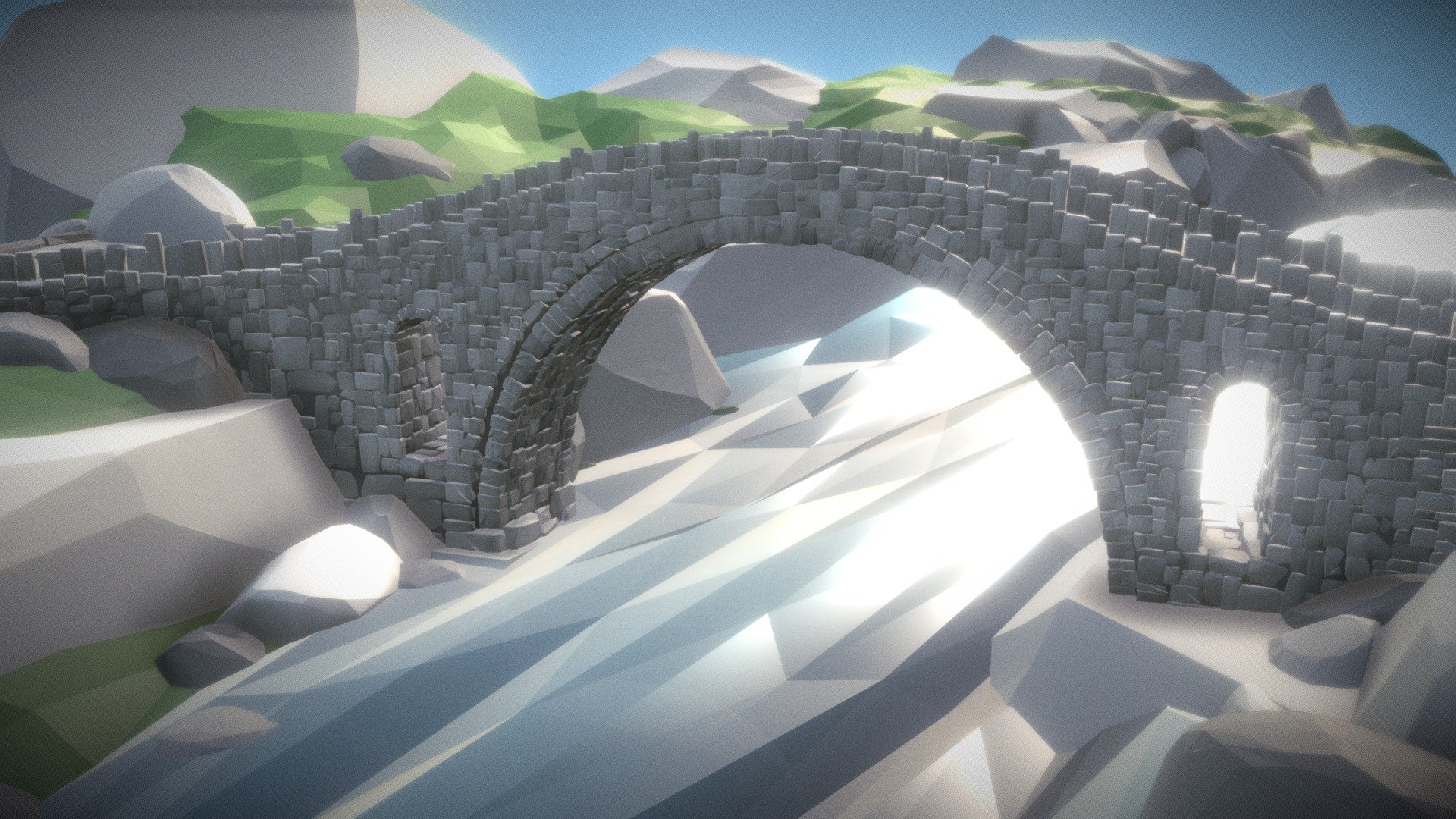 low poly arch bridge - 3D model by mikeW (@mikewee) [b29f432] - Sketchfab