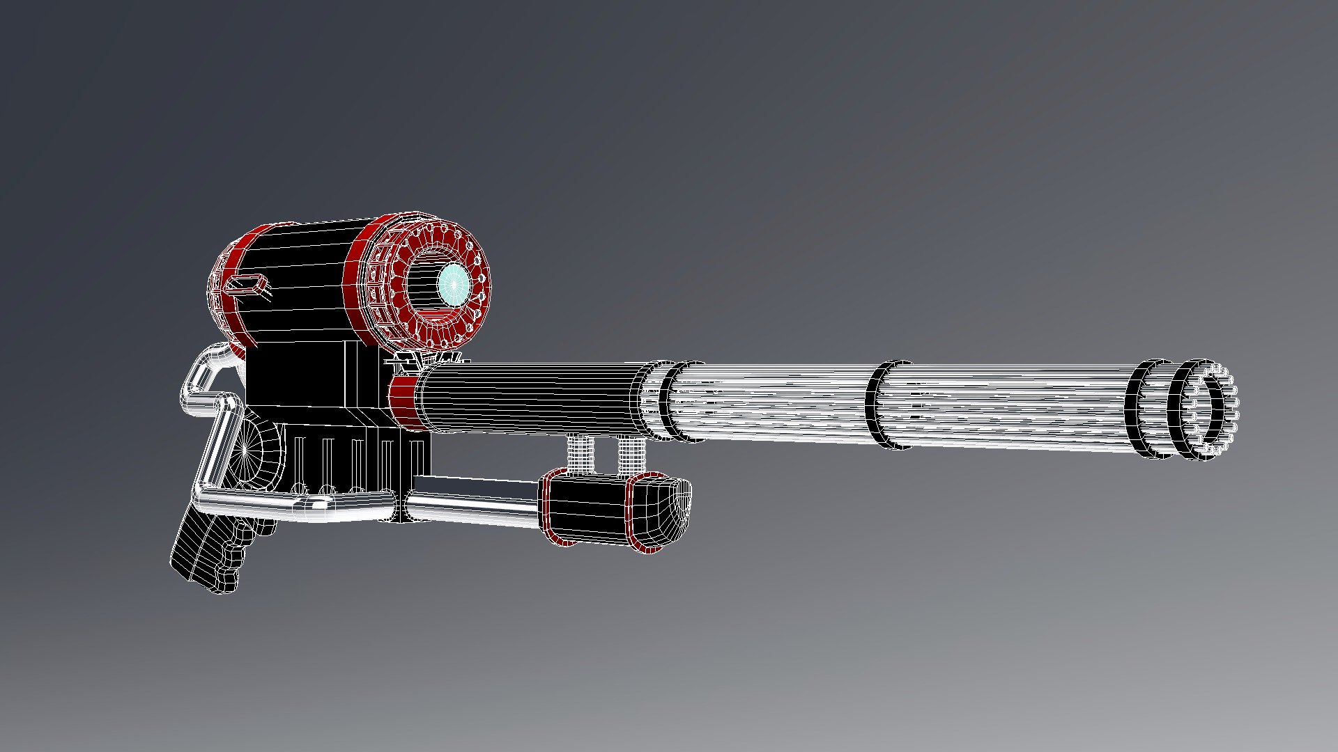 Minigun (flat-shaded base model) - 3D model by Nicostratos [b2a43f1 ...
