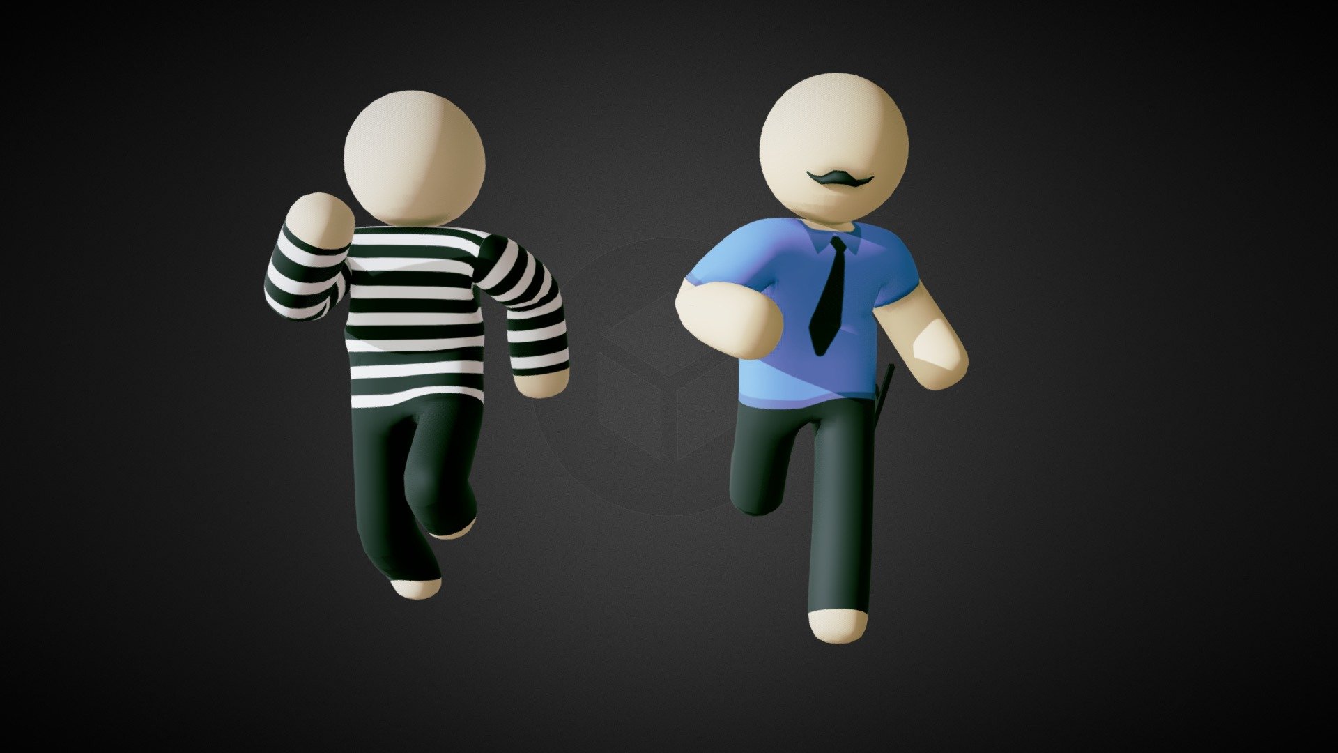 Low Poly Police And Robber | Animated - Download Free 3D model by Omer ...