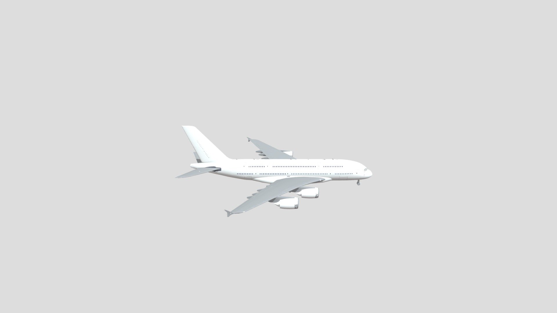 AIRBUS A380-800 Blank - Download Free 3D model by CreditFreeStudio ...