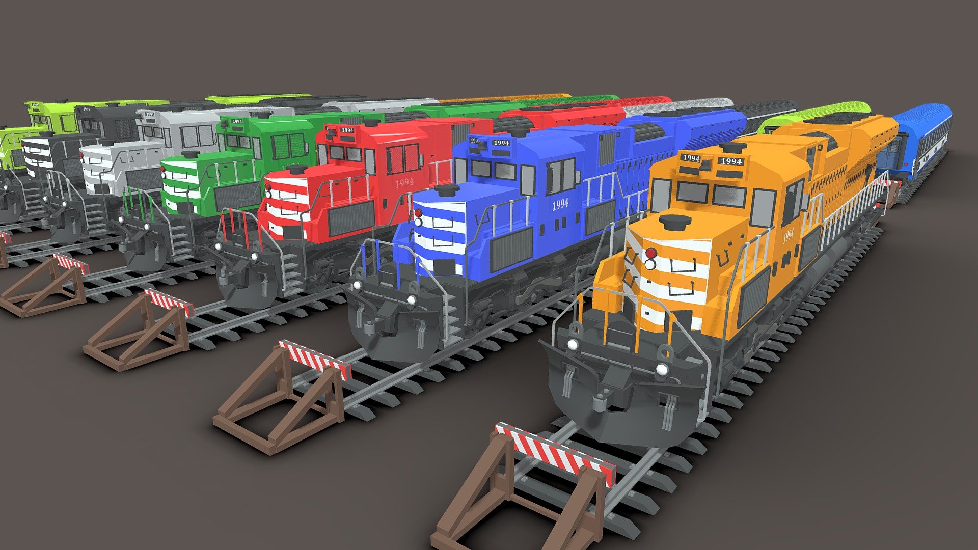 3D Low_Poly Train Model # 2 - 3D model by Sidra (@Sidramax) [b2b2bd2 ...