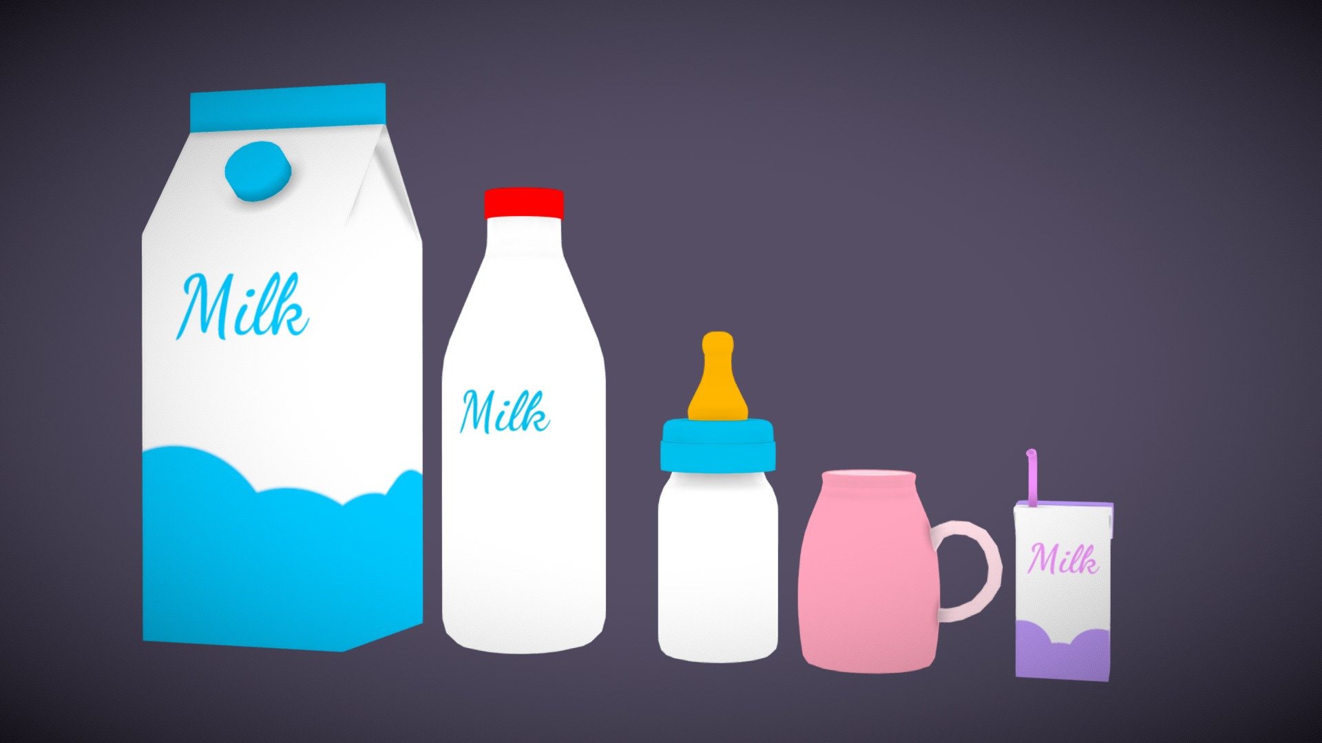 Milk Props - 3D model by Emre Alaca (@emrealaca3d) [b2c4f1a] - Sketchfab