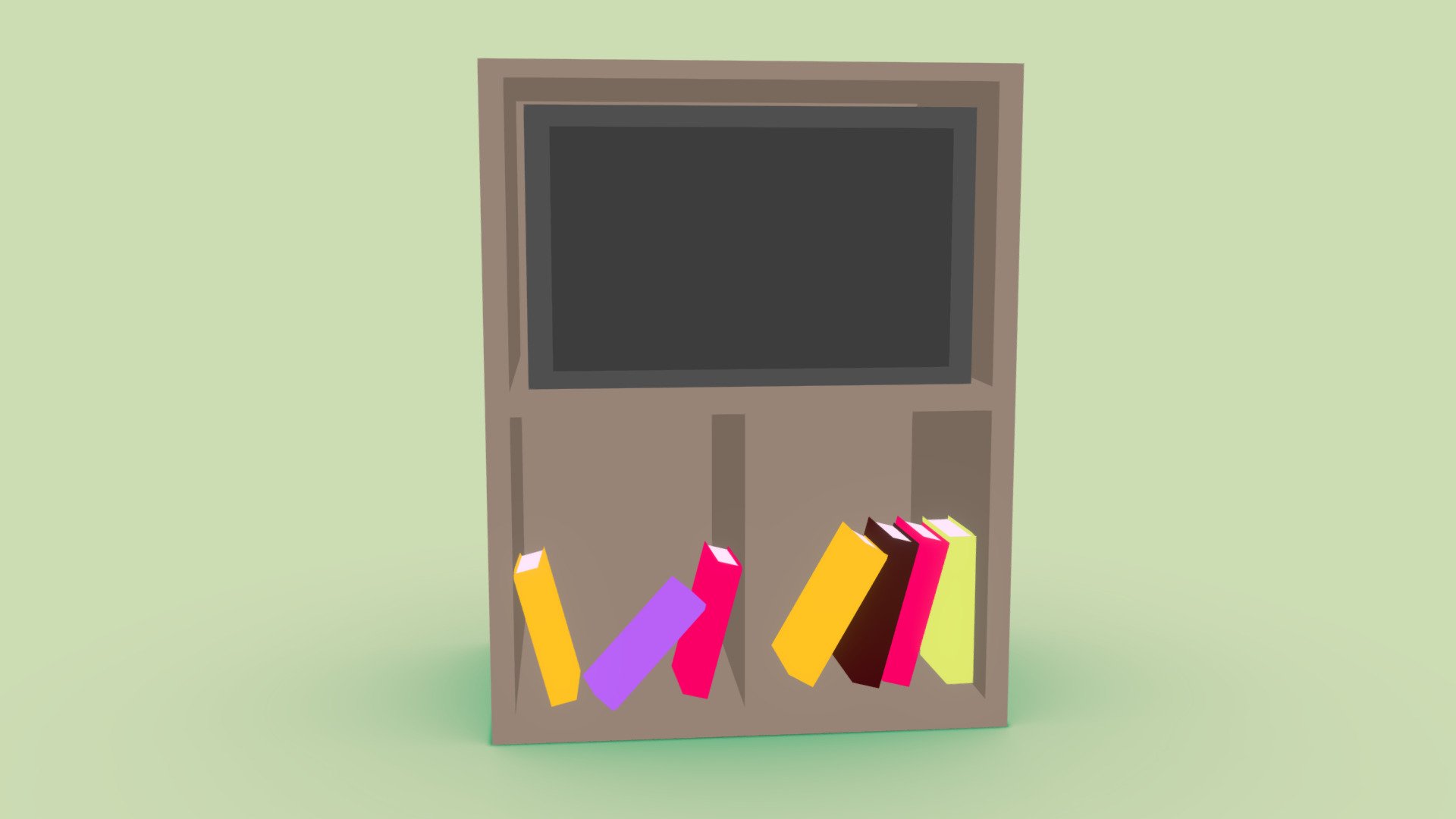 90s Television & a Bookshelf - 3D model by Kasugamon [b2c6022] - Sketchfab