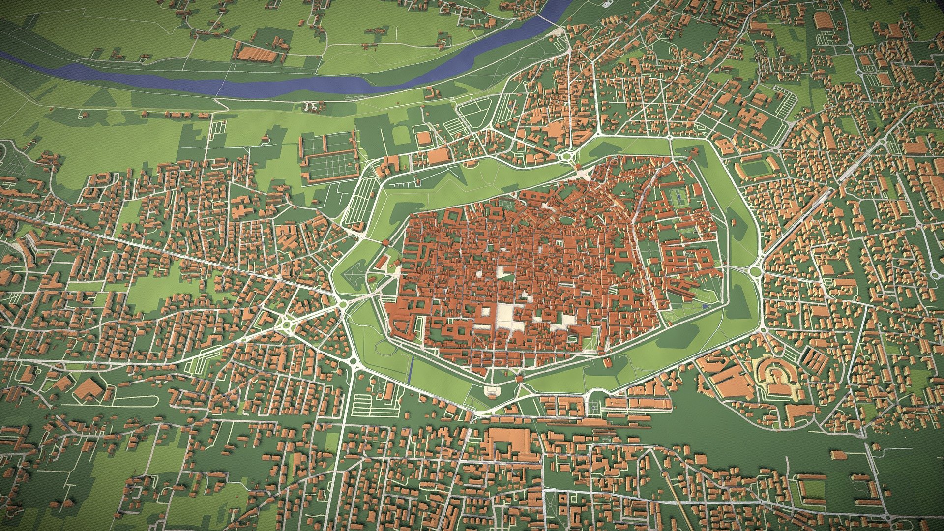 Lucca Italy - city and urban - Buy Royalty Free 3D model by Jinda ...