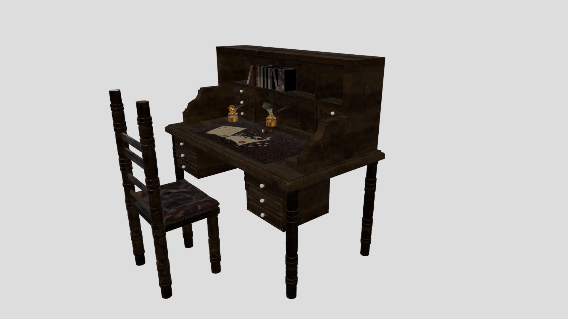 Wizard's desk - Download Free 3D model by A9908244 [b2ccb92] - Sketchfab
