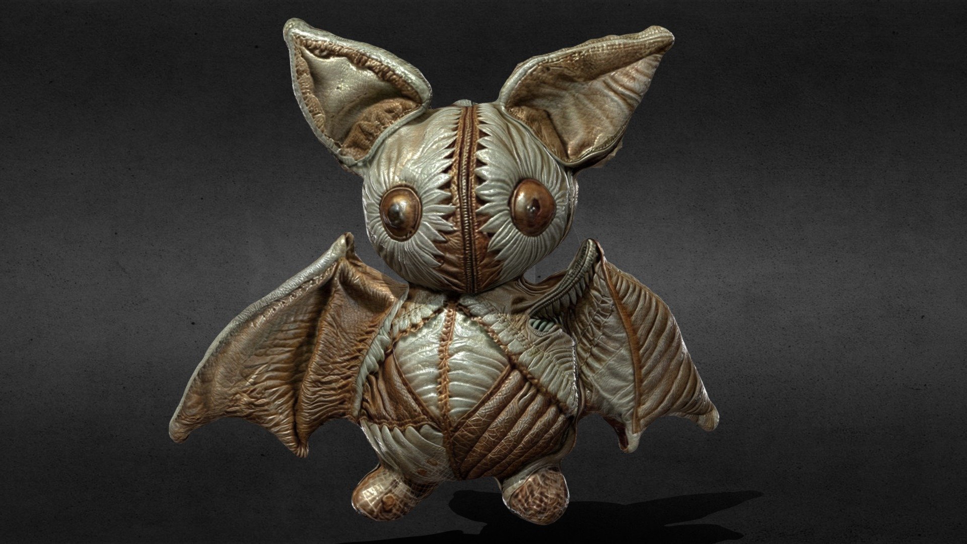 Leather patchwork bat toy (brown version) - Buy Royalty Free 3D model ...