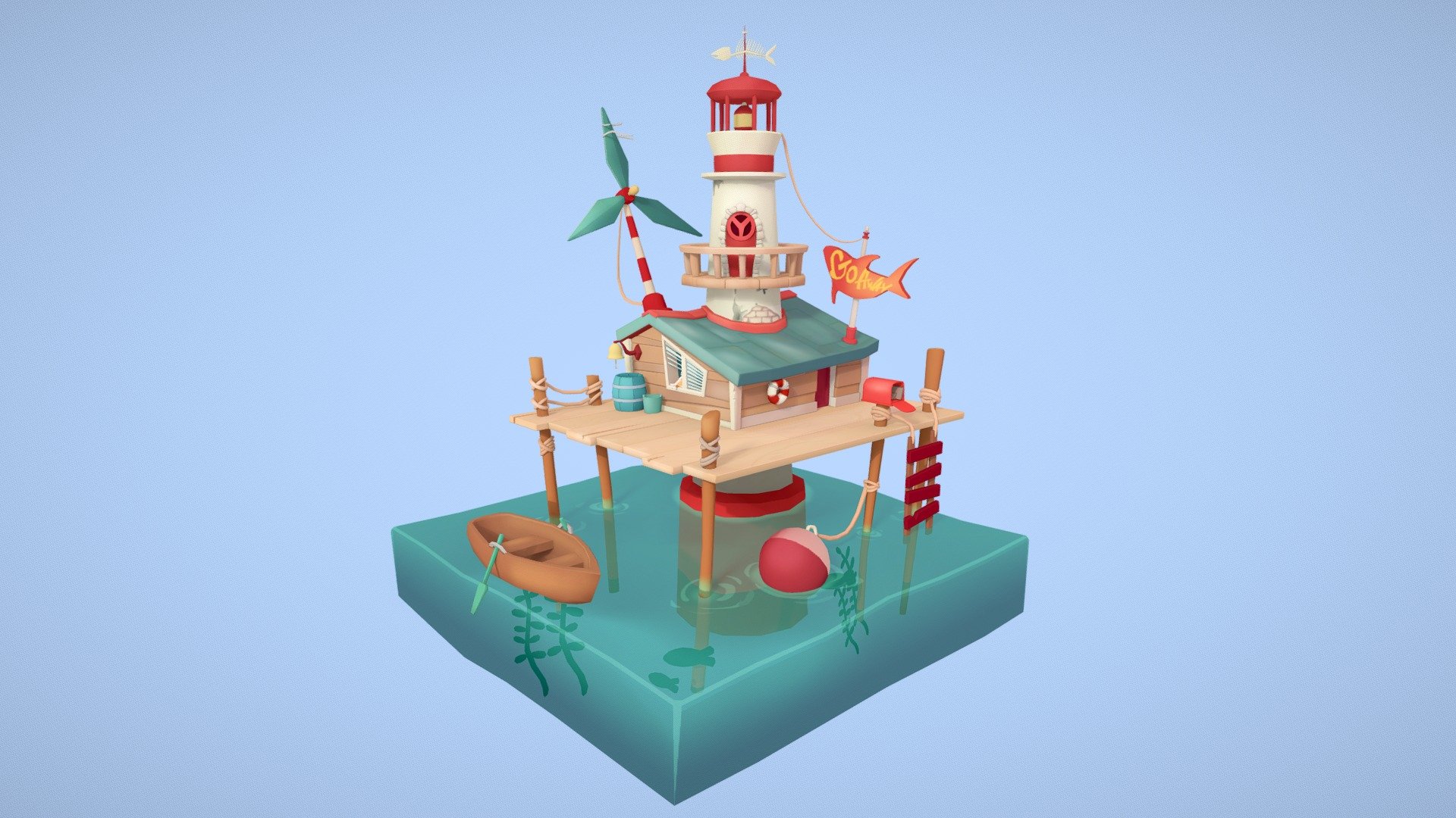 Flooded lighthouse - 3D model by keikyyy [b2d346a] - Sketchfab