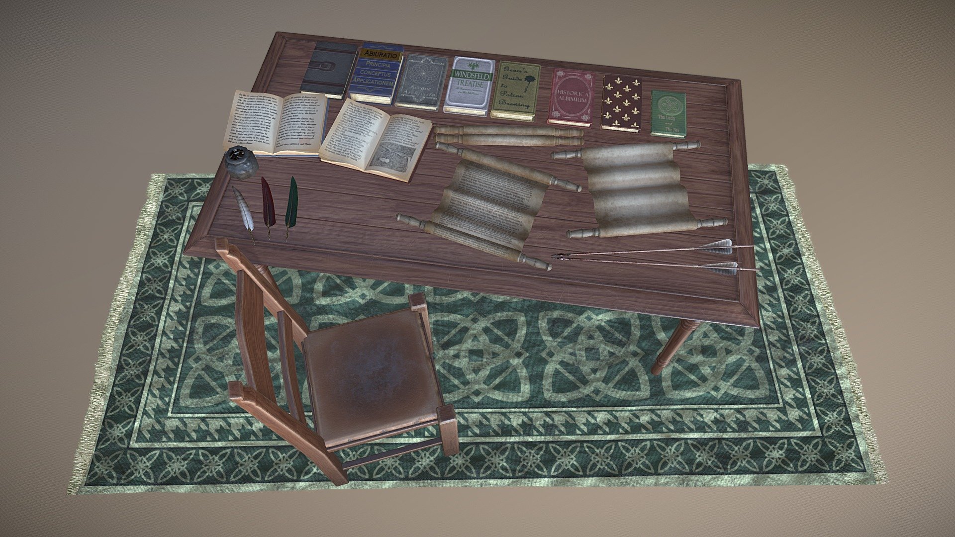 Library Interior: Tabletop Props - 3D model by Freeflier [b2d709a ...