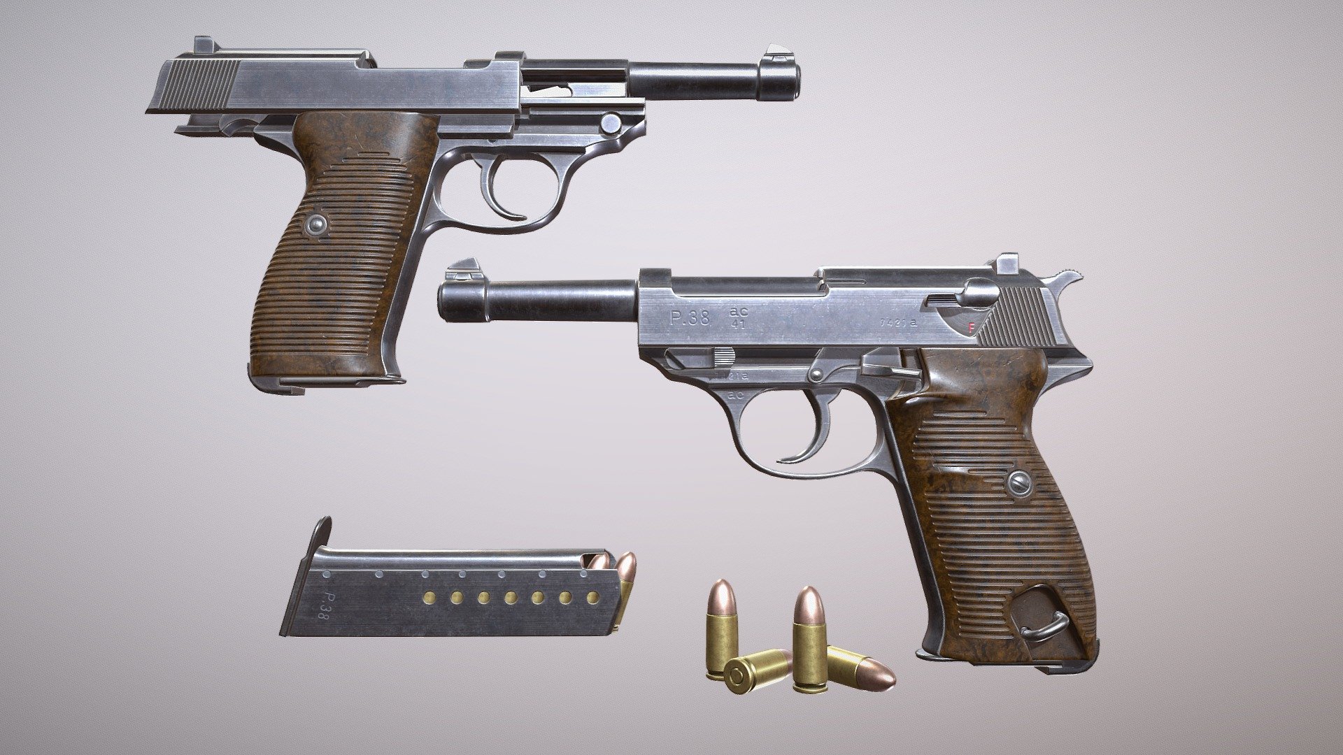 Walther P38 Ww2 ArtStation Walther P38