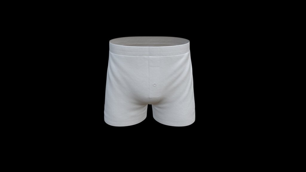Boxer Short White - 3D model by vgenomal [b2e38a1] - Sketchfab