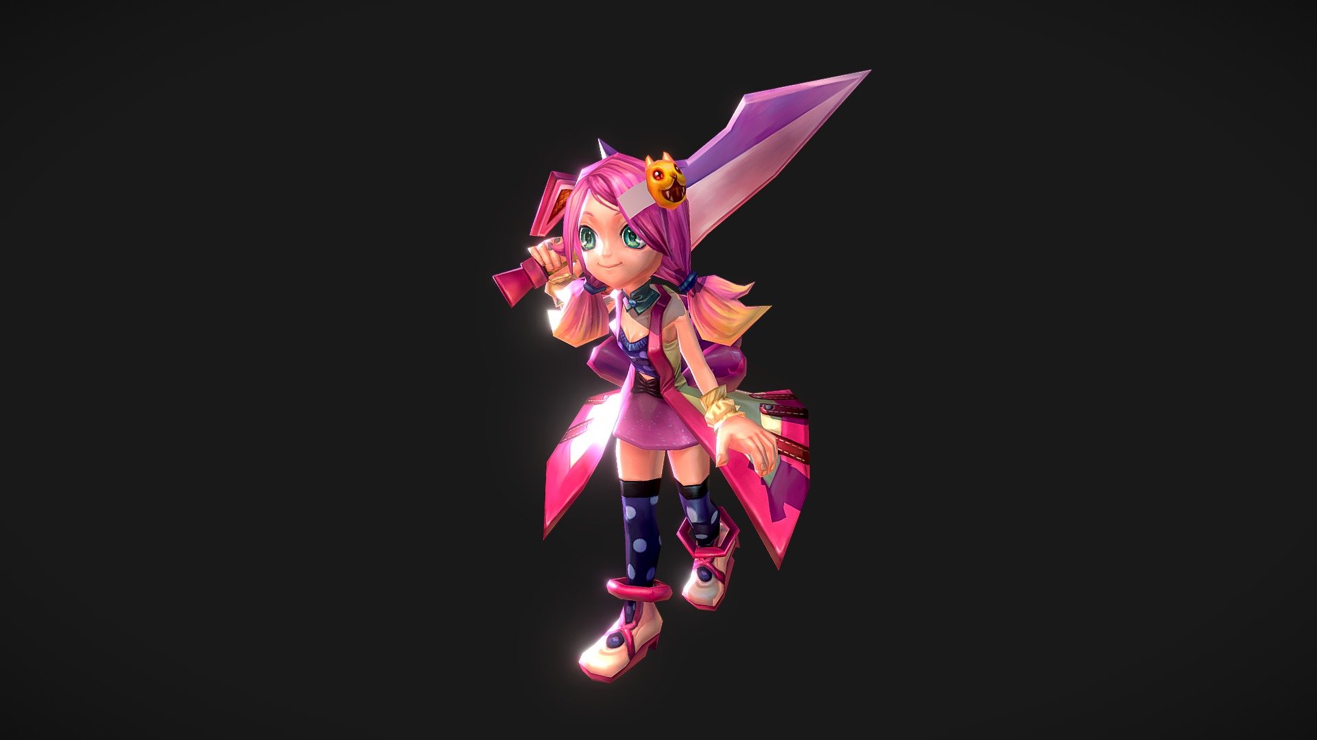 Pink Sword Master - 3D model by Eunyoung Gwon (@dawkinsia) [b2e4f7d ...