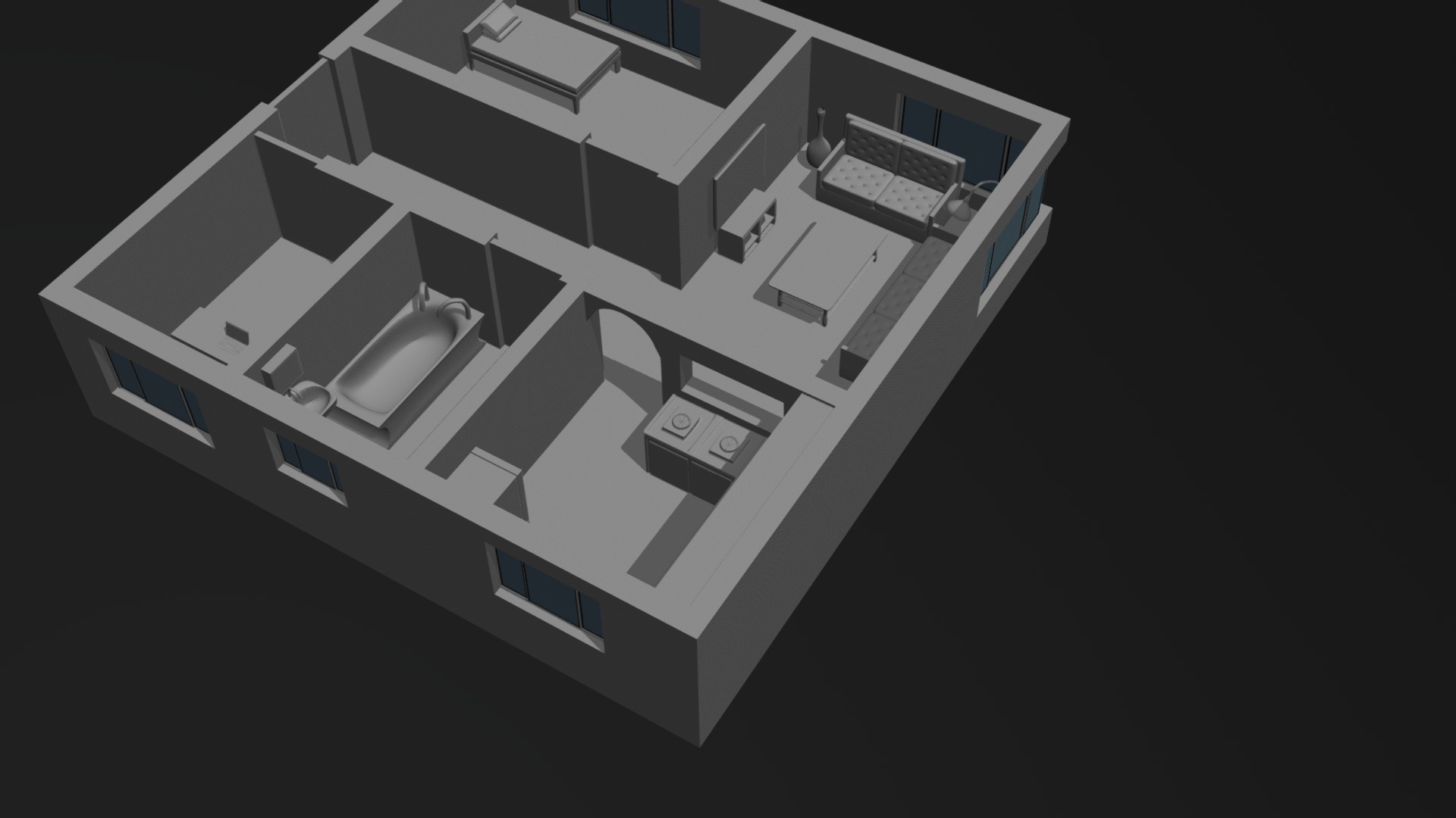Apartment - Download Free 3D model by Zeus666 [b2e5ae3] - Sketchfab