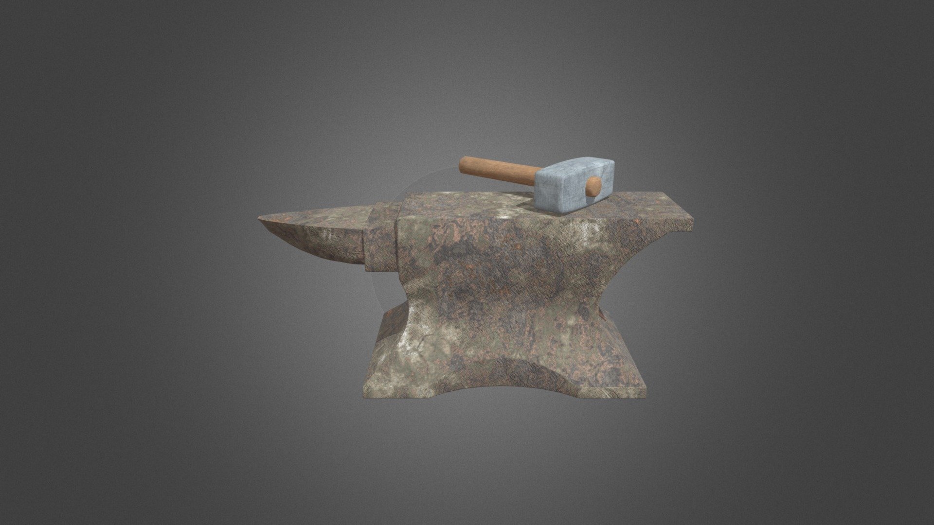 Rusty old anvil with hammer Low-poly - Download Free 3D model by ...