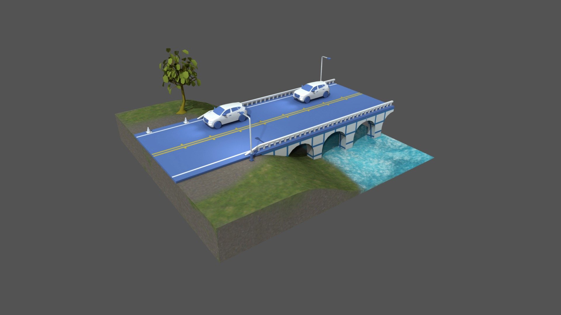 Road side scene - 3D model by Digital Apple (@digitalapple) [b2ee79c ...