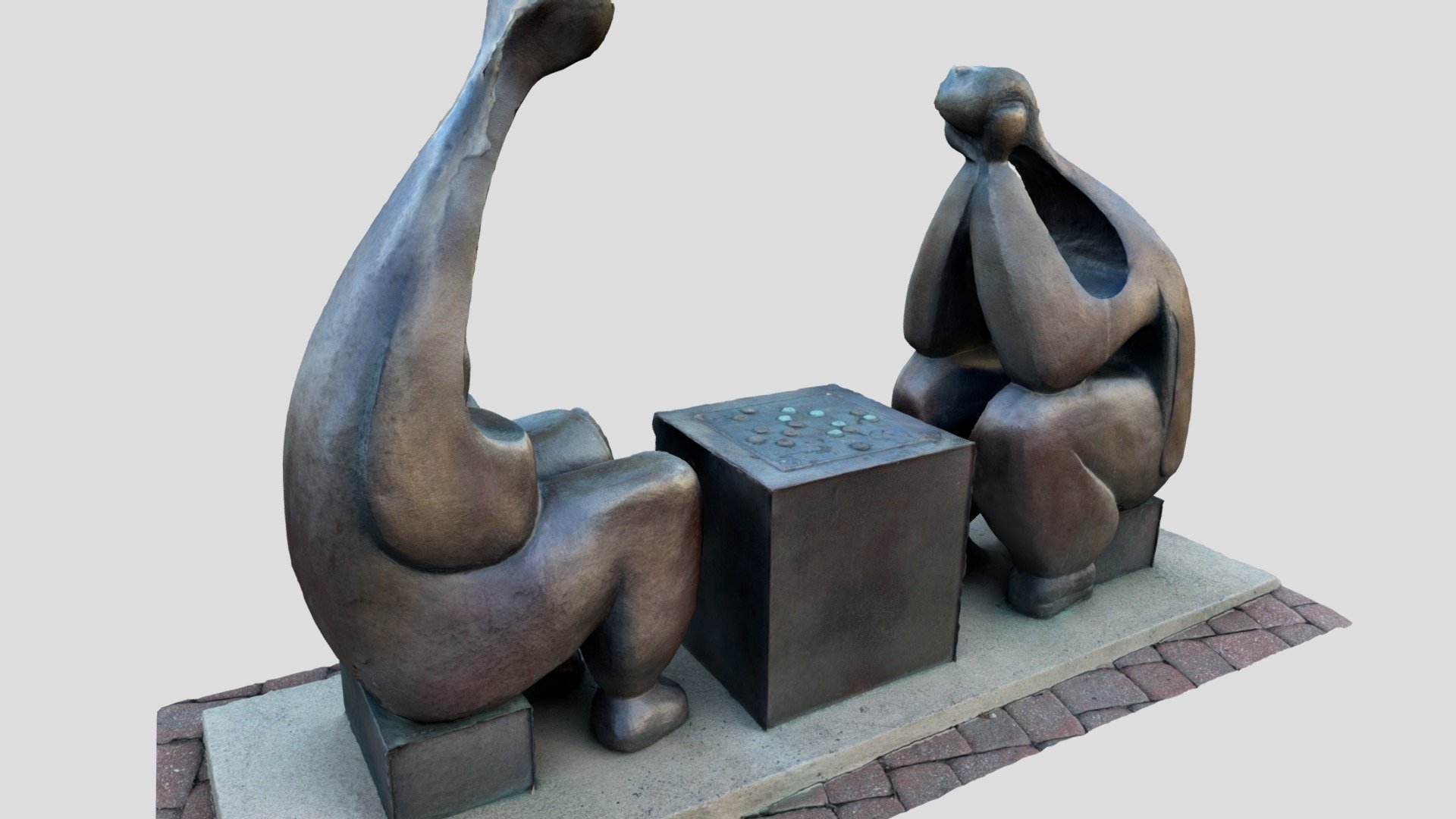 Two Playing Checkers Statue - Download Free 3D model by Jake Steinerman ...