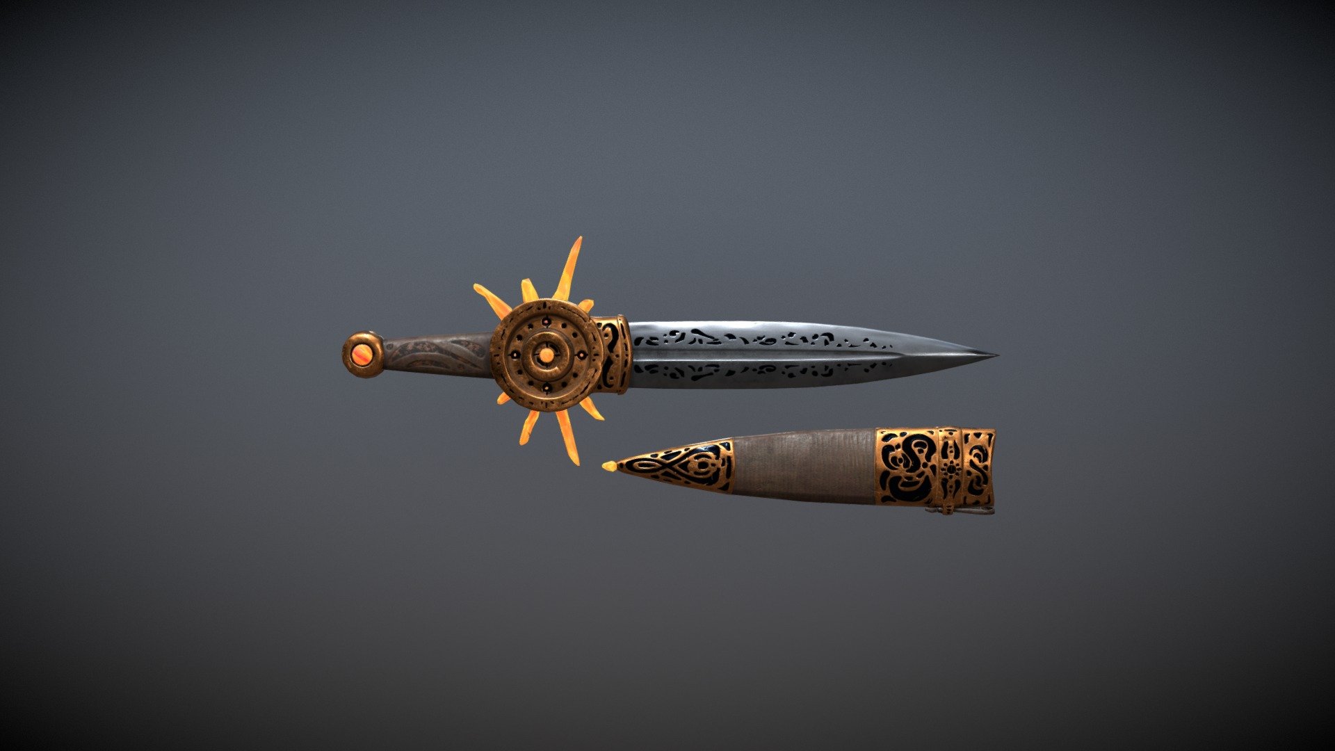 Dagger with crystals - Download Free 3D model by Tatiana Kunitsyna ...