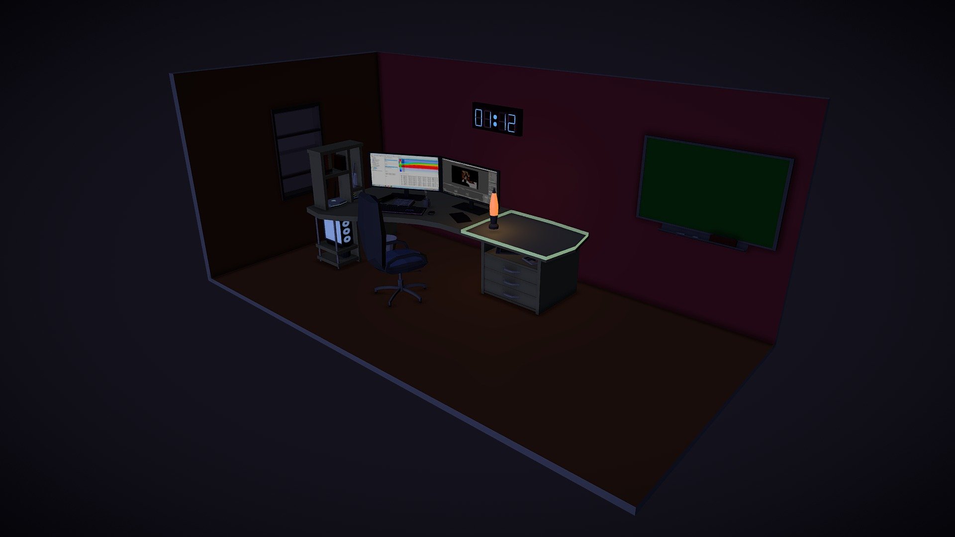 Night room - 3D model by StepanRork [b2f0e74] - Sketchfab