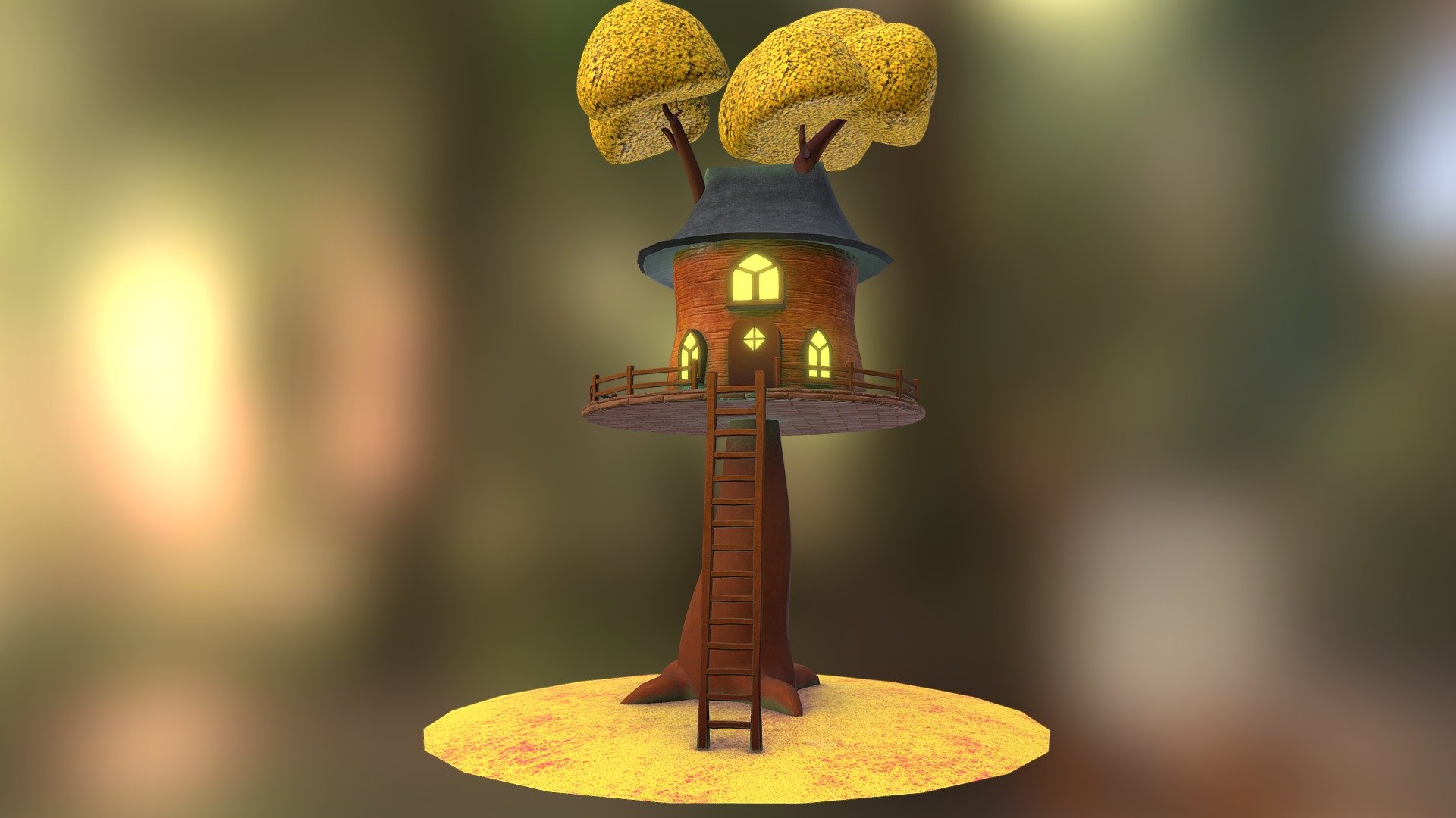 Stylized Treehouse - 3D model by ajschmaal [b2f1aab] - Sketchfab