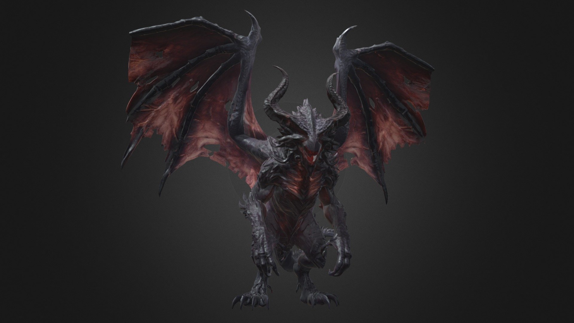 Giant Eyeless Horror Dragon with Horns - Download Free 3D model by ...