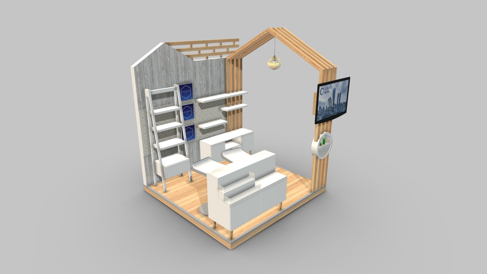 Exhibition booth 2x2m - Buy Royalty Free 3D model by fasih.lisan ...