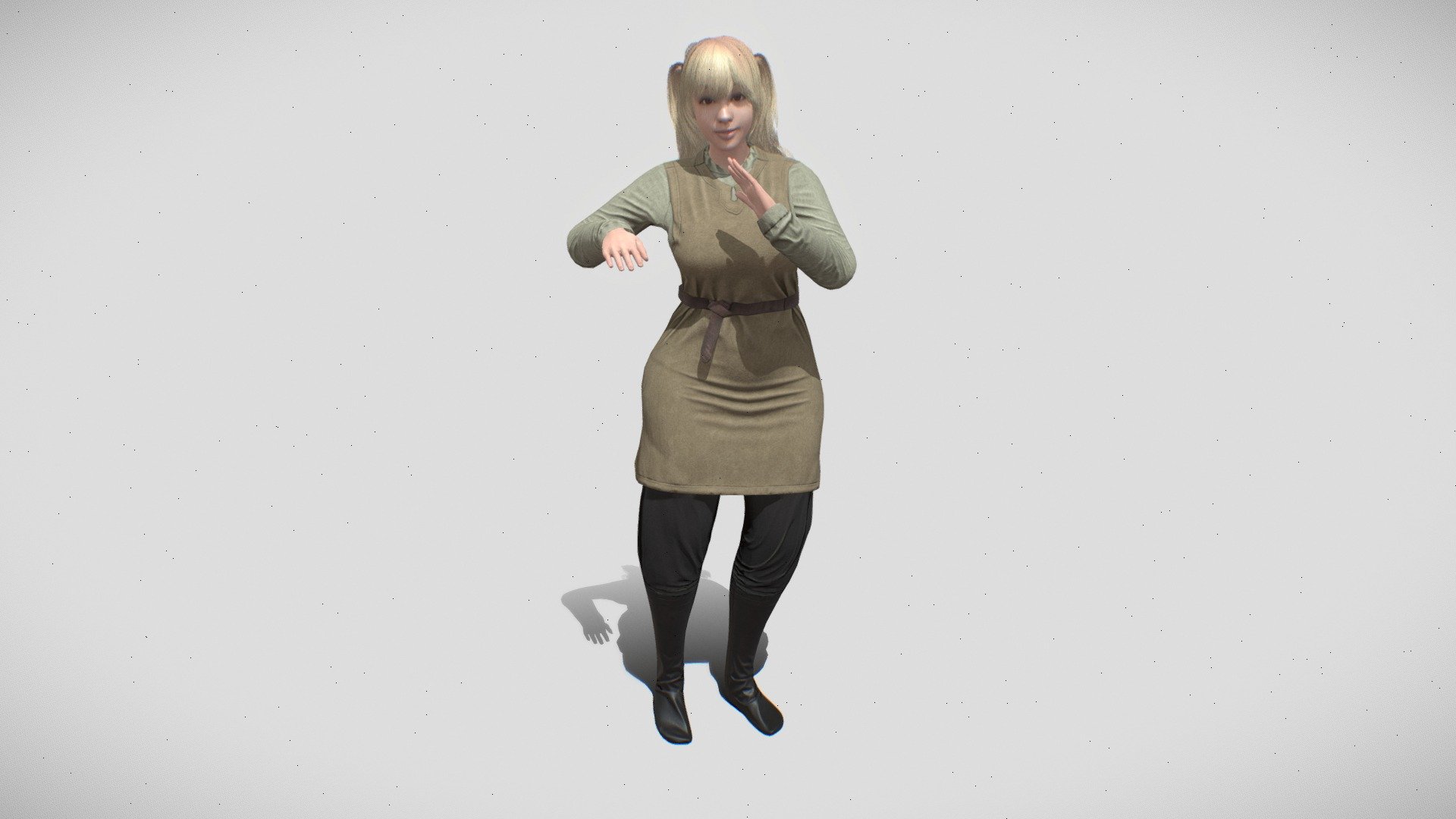 Virtual model wool tunic & twintail & slim Revna - Download Free 3D ...