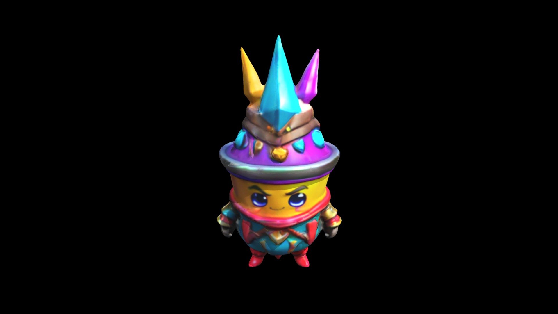 "Colorful and Vibrant Video Game Character with - Download Free 3D ...