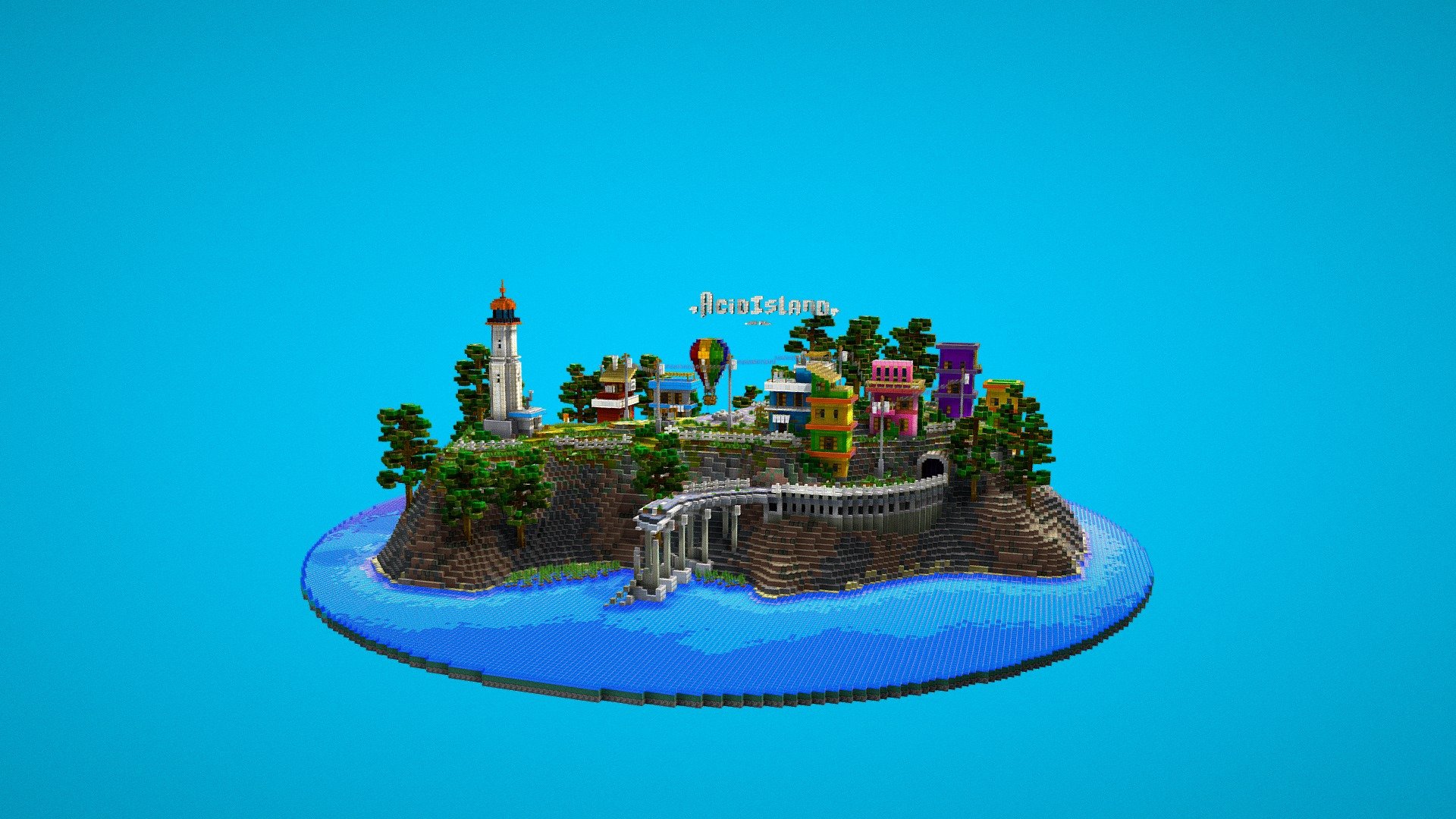 AcidIsland Spawn "Utopia" - 3D model by RedBox Minecraft Studio (@KlashRaick) [b30004d] - Sketchfab