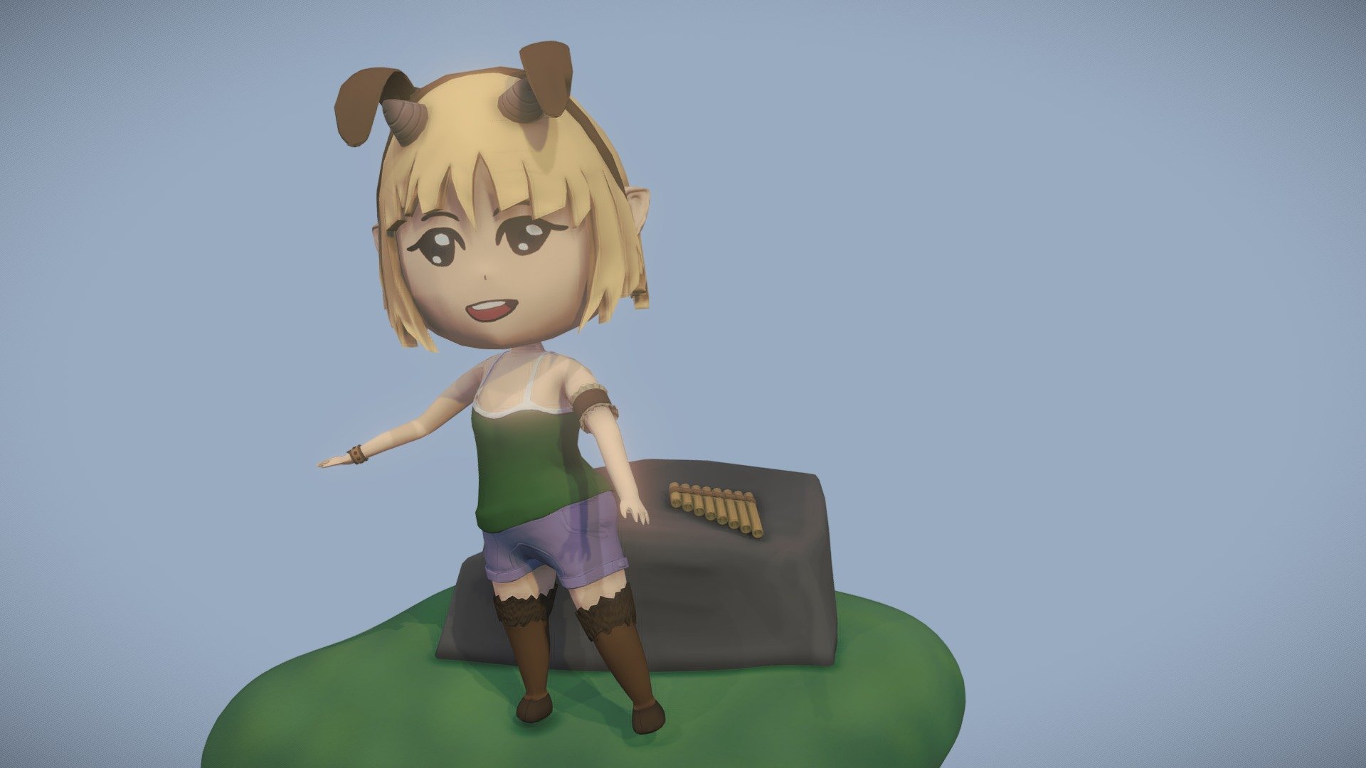 Chibi_Pan_Girl - 3D model by Casskie [b3089d9] - Sketchfab