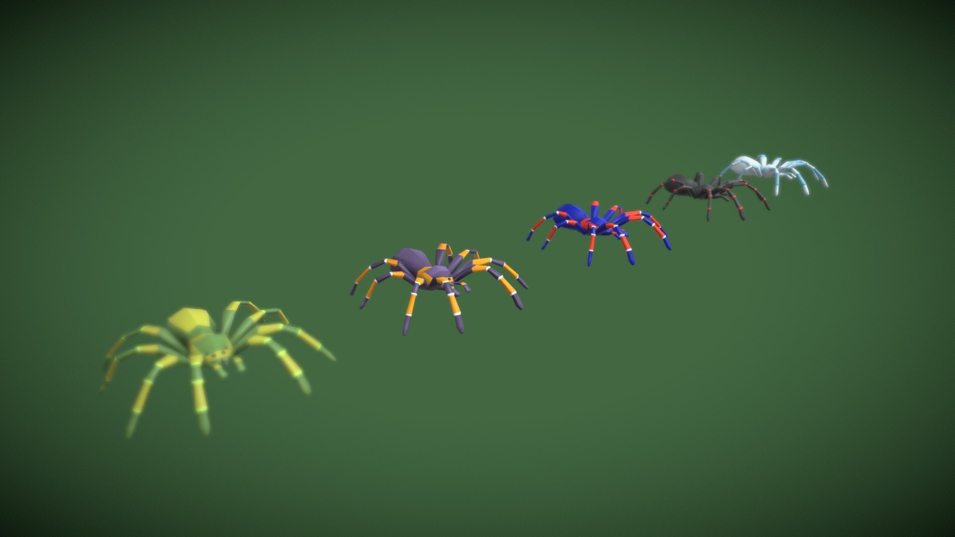 Animated Low-poly Spiders - 3D model by ydangleapps [b30e5d3] - Sketchfab