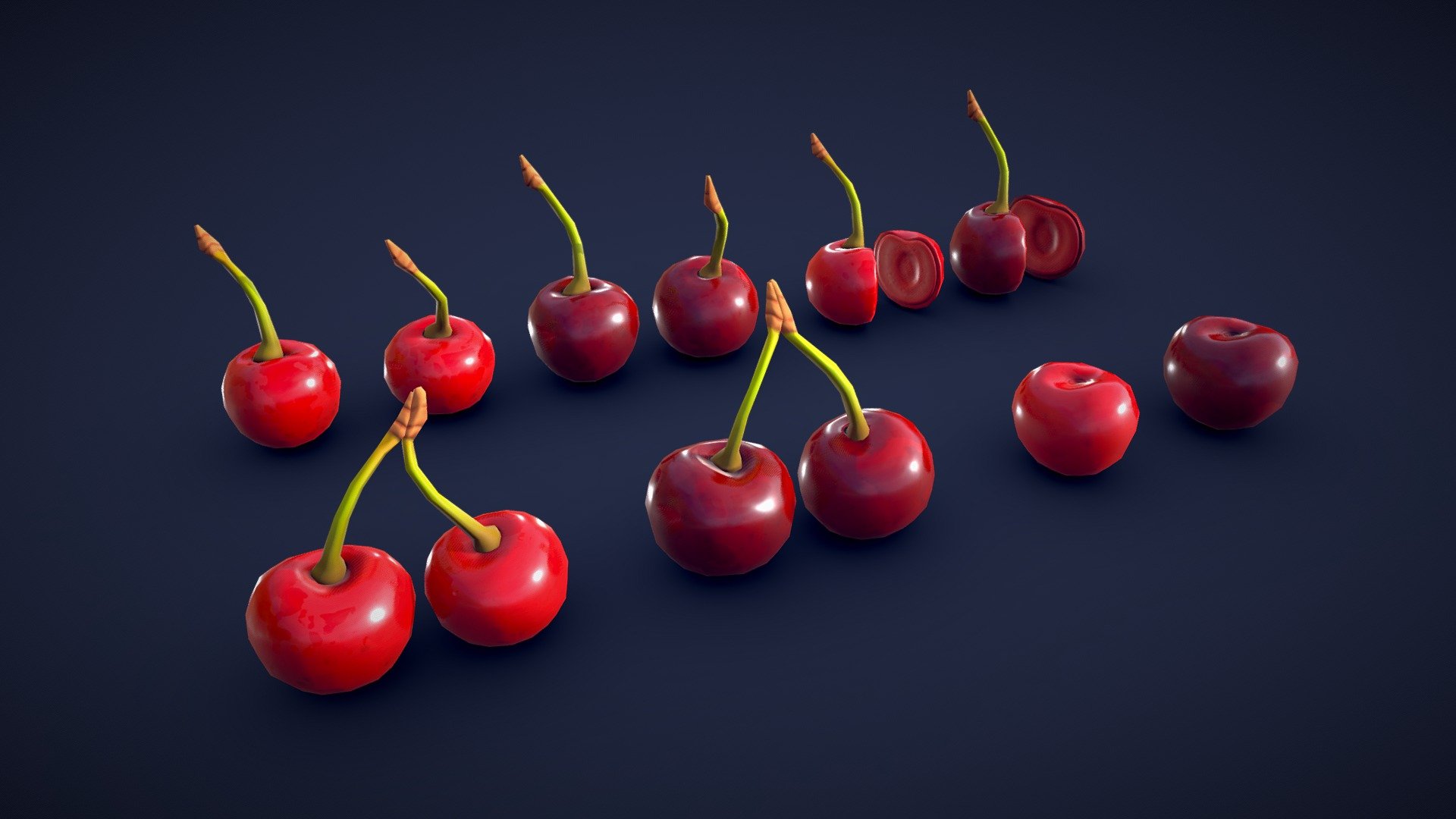 Stylized Cherry - Low Poly - Buy Royalty Free 3D model by LarkArt Store ...