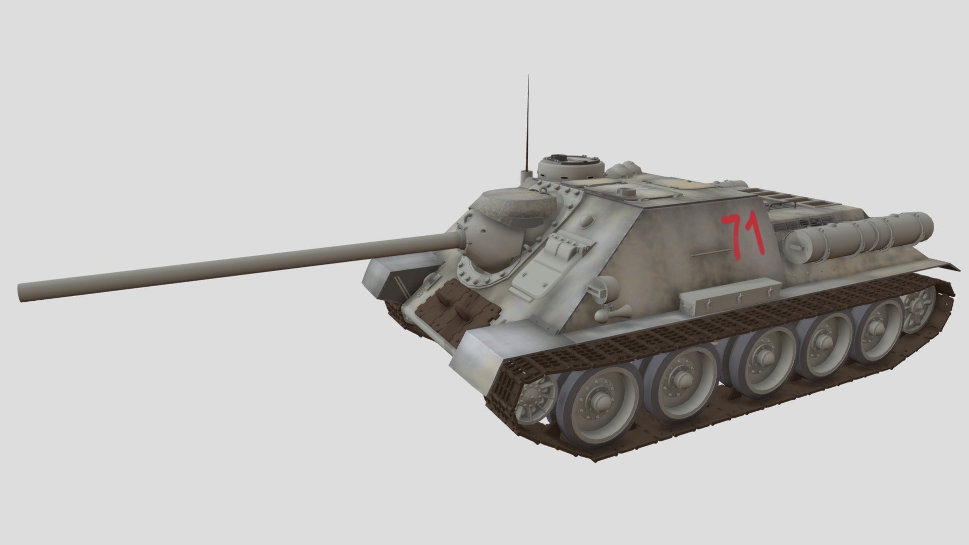 SU-100 (Samokhodnaya Ustanovka-100) - Download Free 3D model by Basic ...