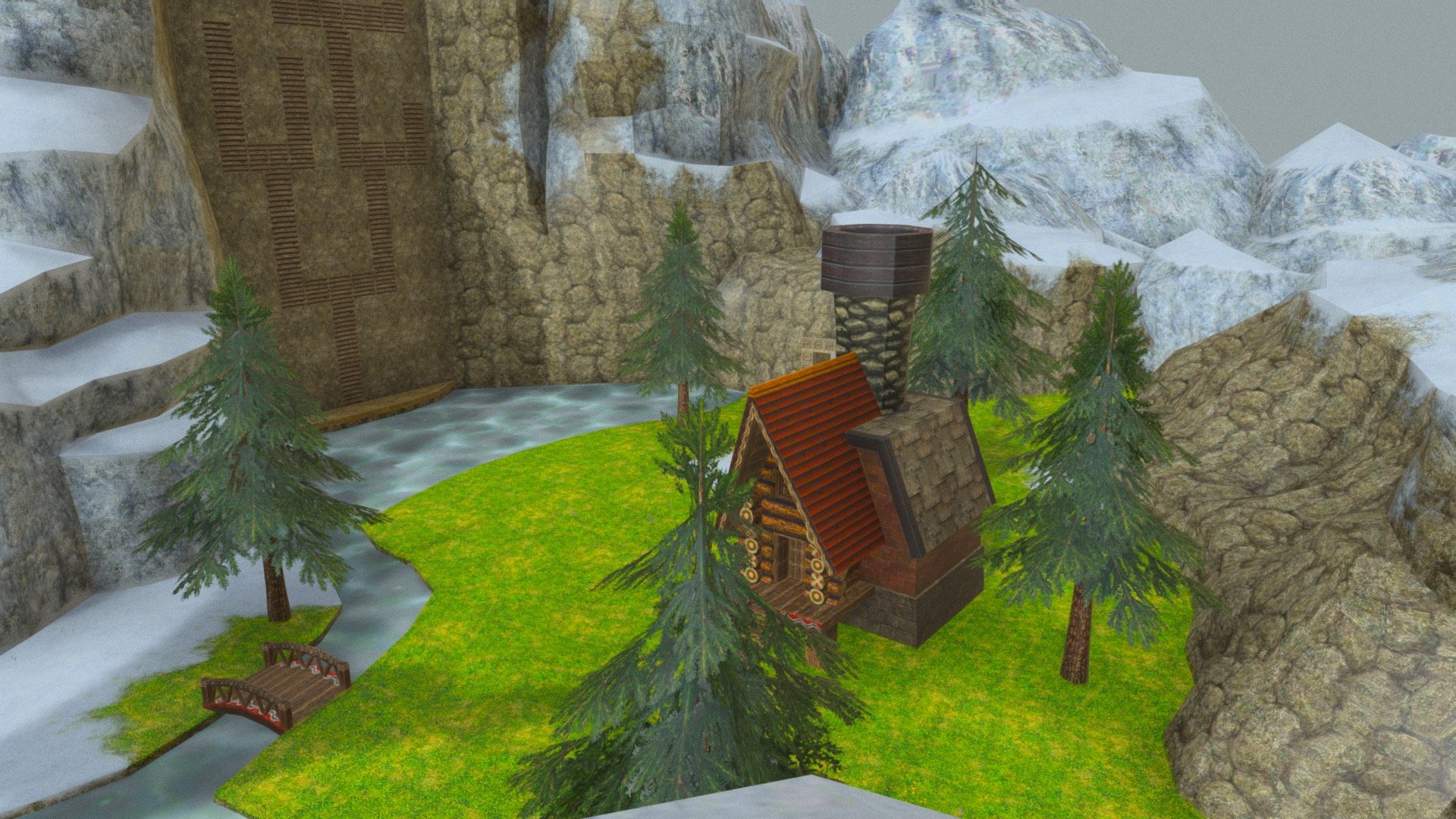 Spring Mountain scene - Download Free 3D model by Katydid (@Katydid ...