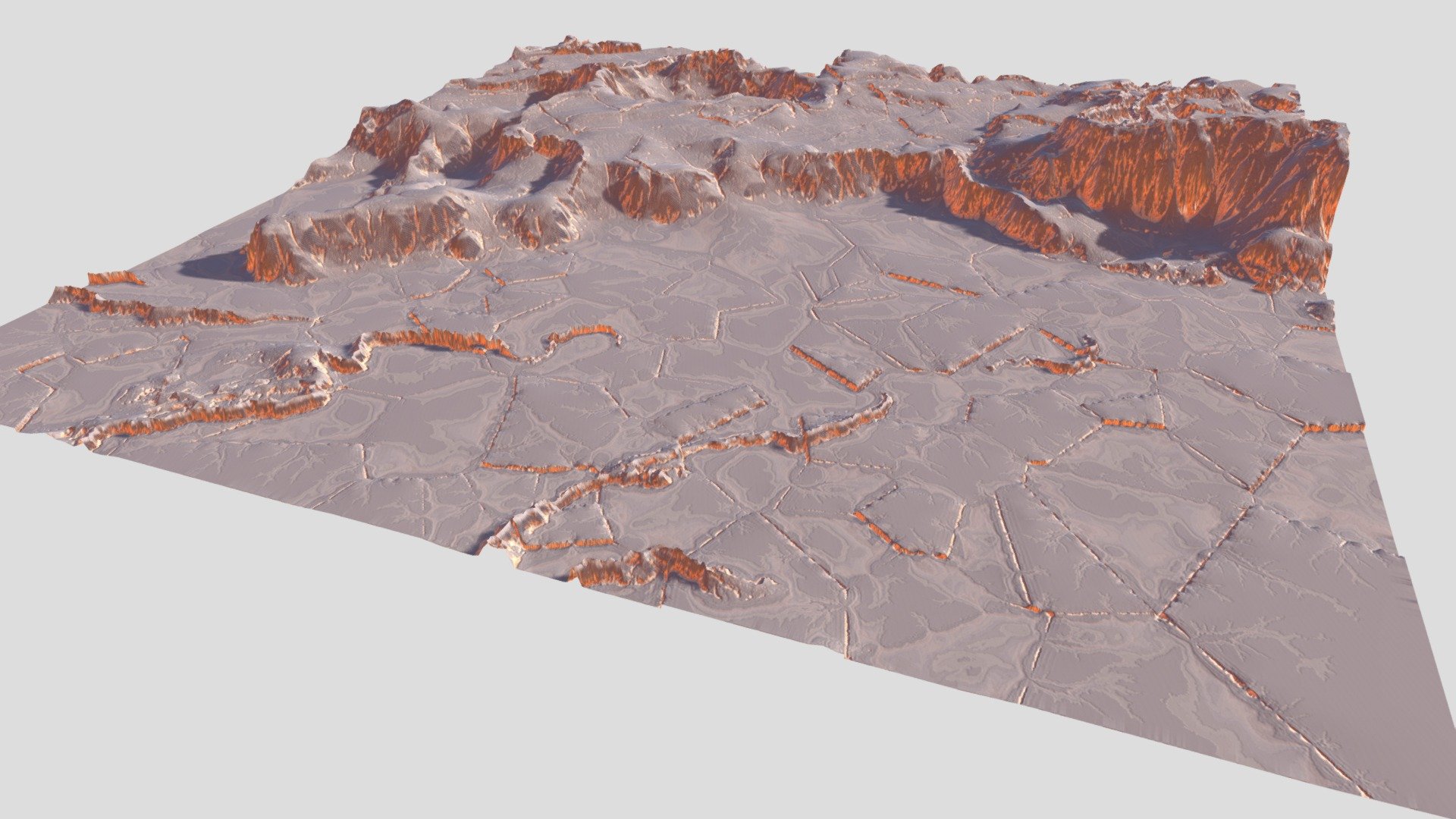 Badlands with erosion and desert sand landscape - Download Free 3D ...