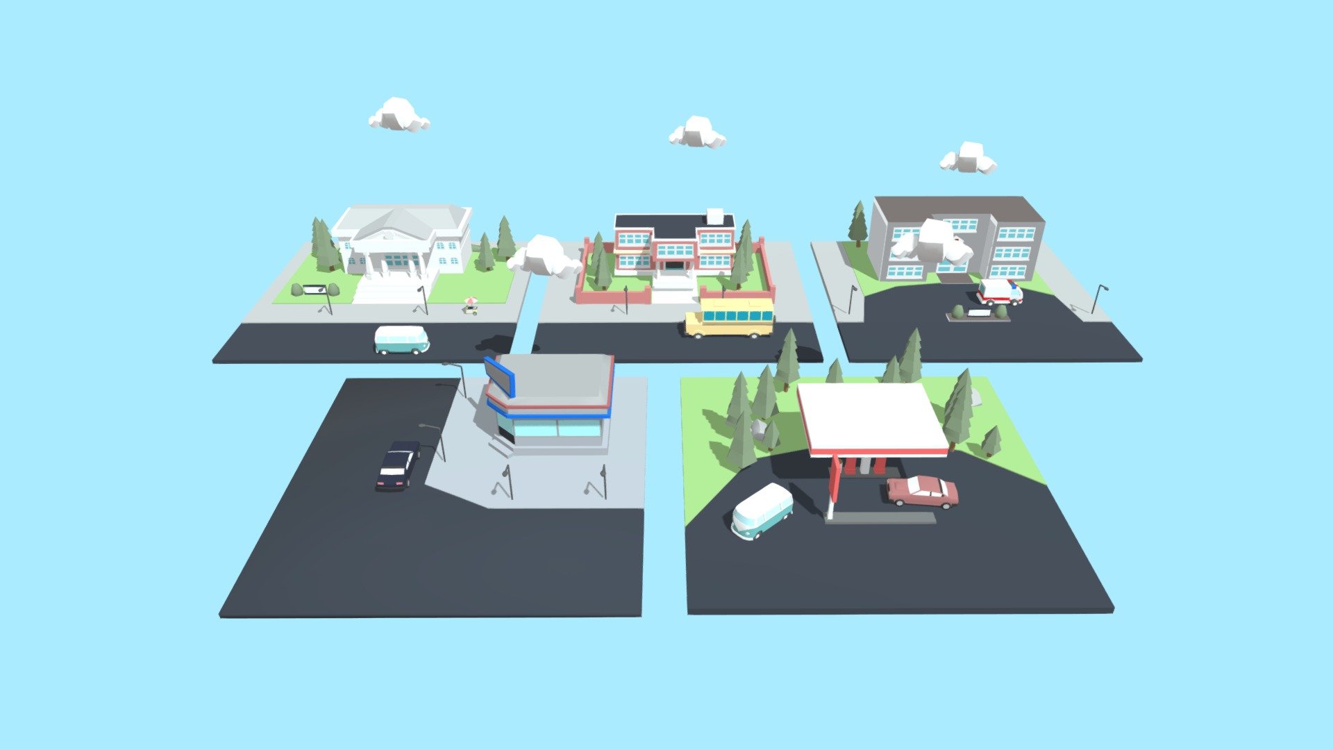 Low Poly Town - Buy Royalty Free 3D model by Lar'c (@larcc) [b32de3d ...