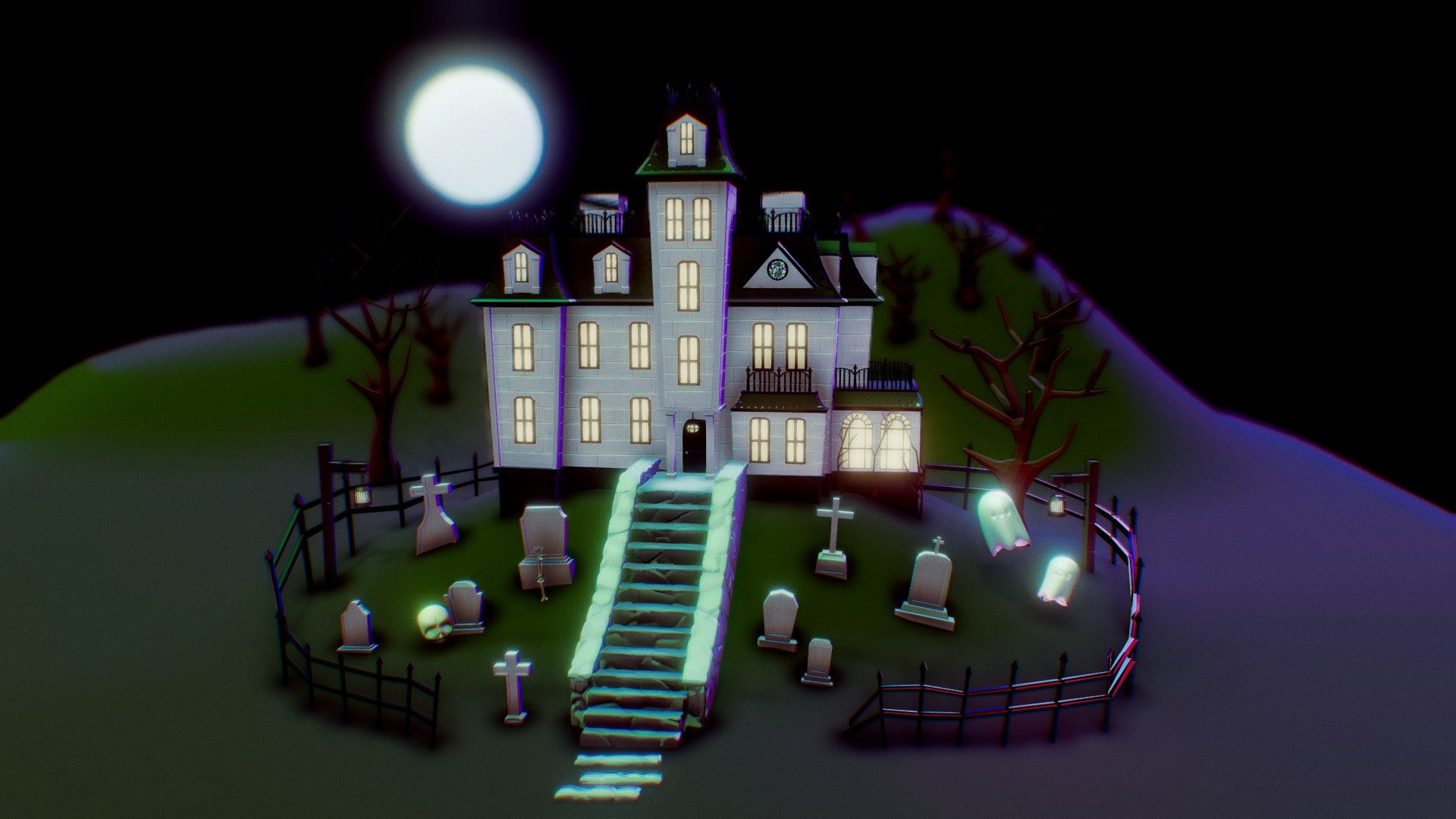 ADDAMS FAMILY MANSION - 3D model by isabm [b348ae5] - Sketchfab