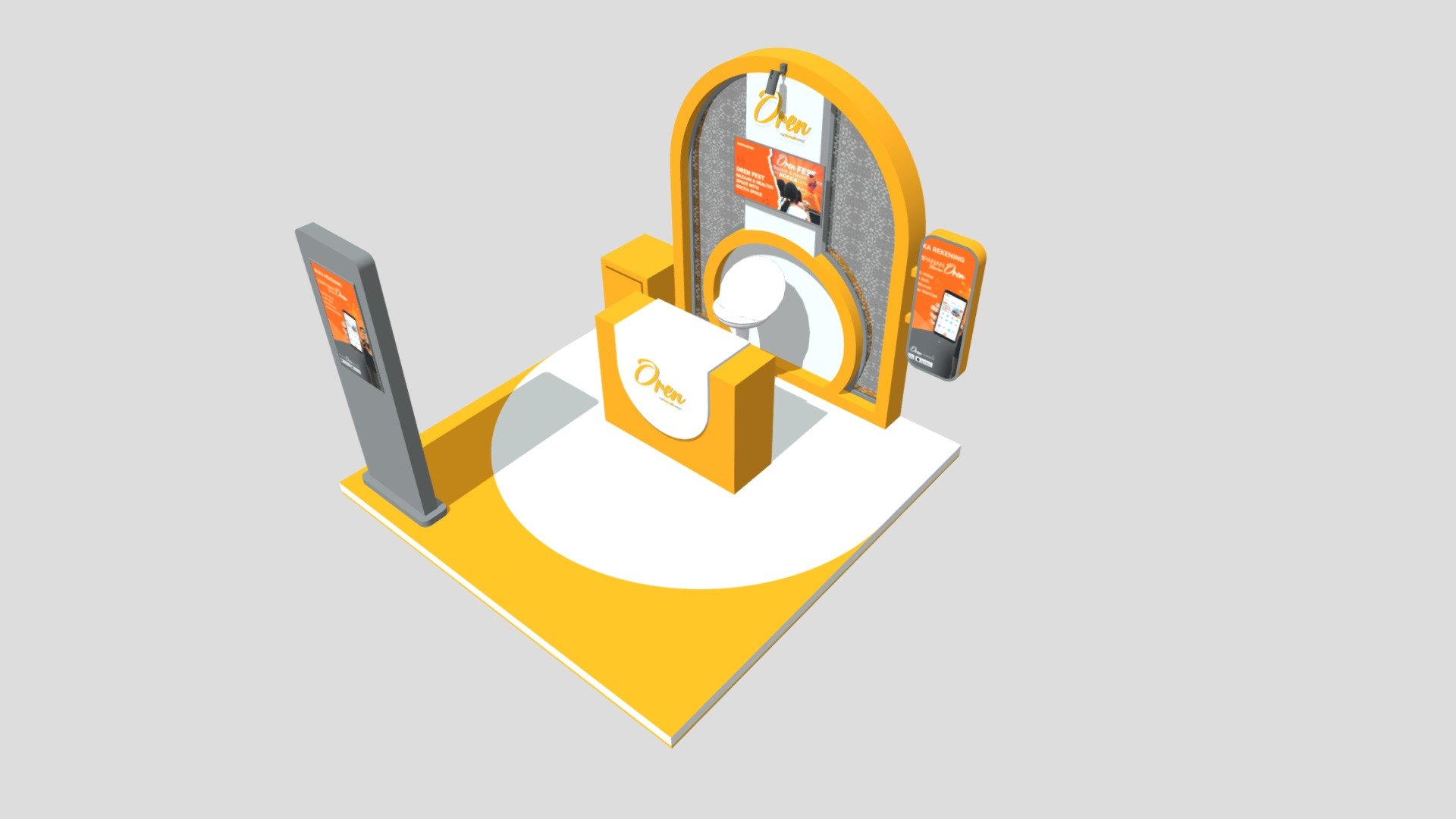 Booth Oren 3x3 - 3D model by Dwi.Sulis.Tianto [b34dd5b] - Sketchfab
