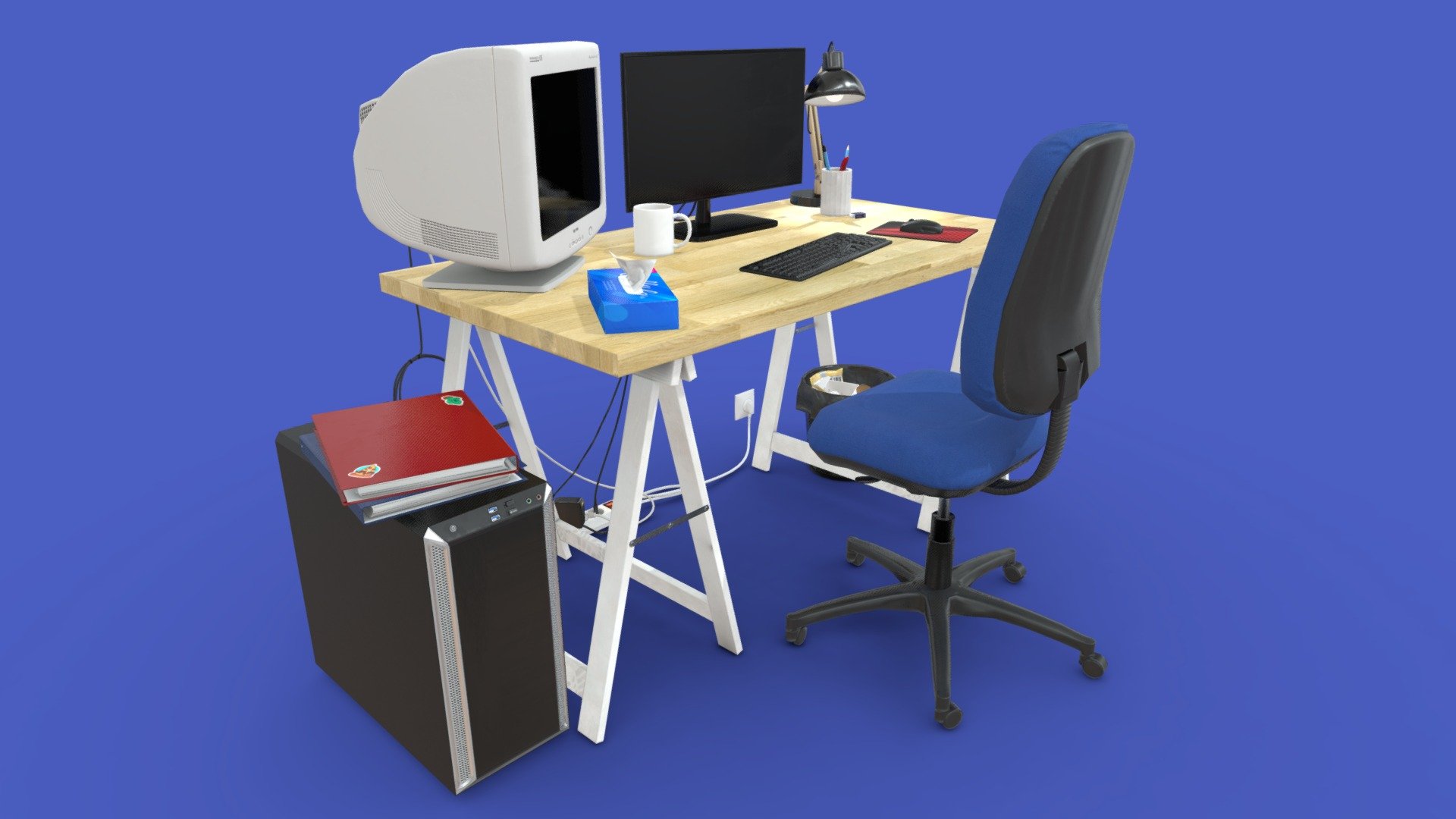 Desk room - 3D model by Laura Gaillon (@LauraGaillon) [b34fe67] - Sketchfab