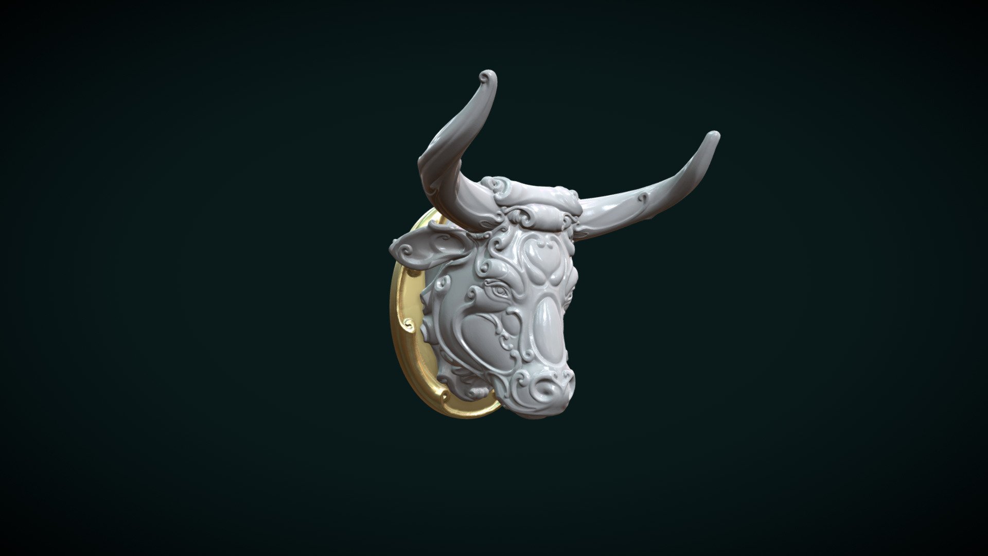 Ornate Bull Head II - 3D model by Skazok [b3521c9] - Sketchfab
