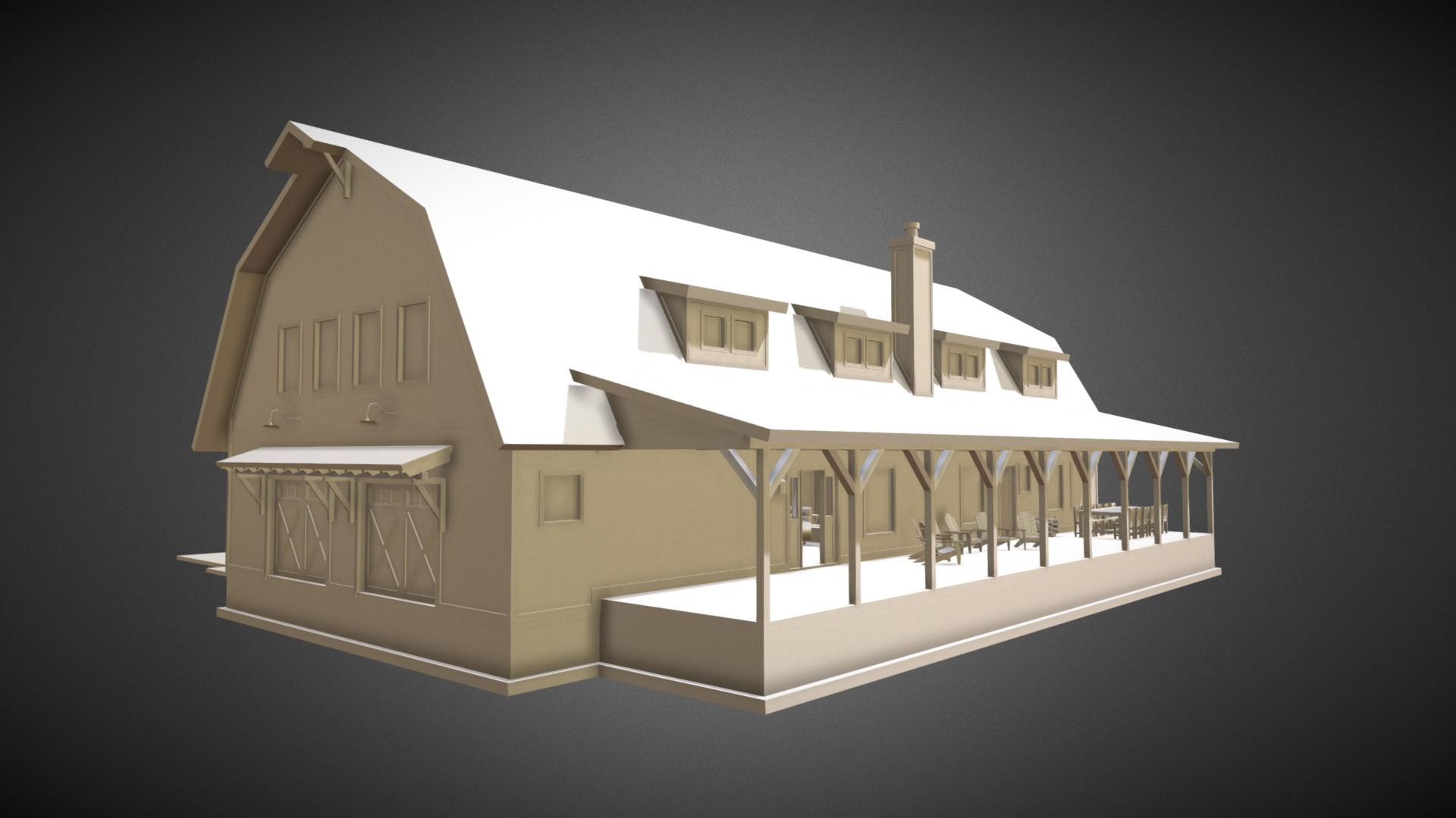 Gambrel Barn House - Final Layout - 3D model by oakhillsfarm [b35535a ...