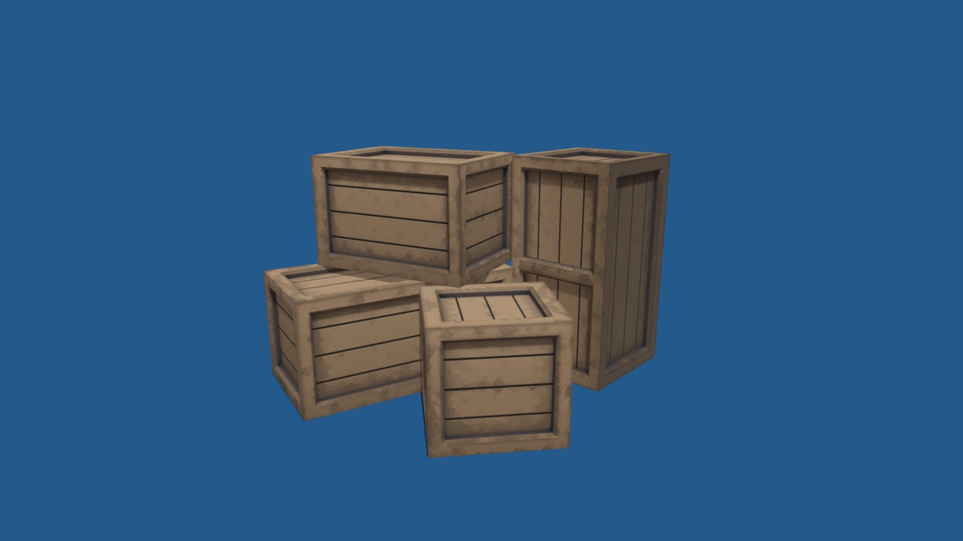 Stylized Post-Apocalyptic Crates – Game Ready - 3D model by ...
