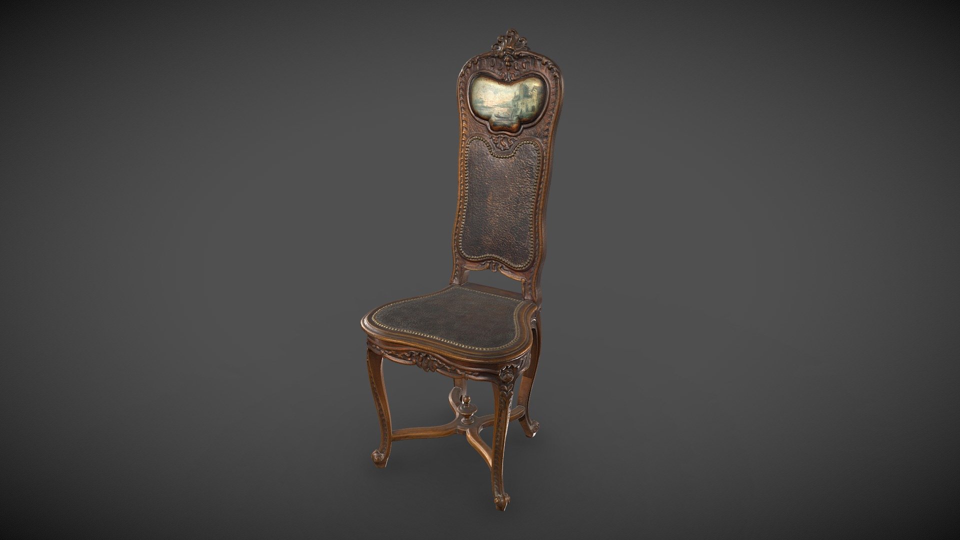Chaise à dossier peint - Download Free 3D model by Alienor.org, Conseil des musées (@alienor.org ...