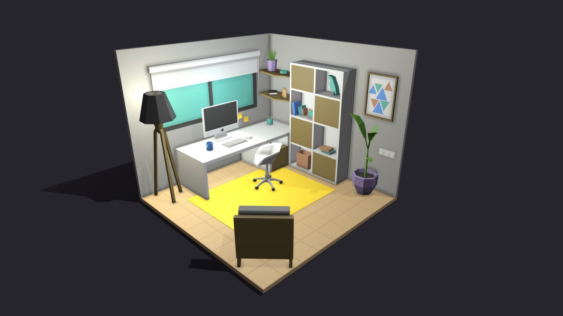 Office Room 6 Low-poly 3D model - Buy Royalty Free 3D model by Mnostva ...
