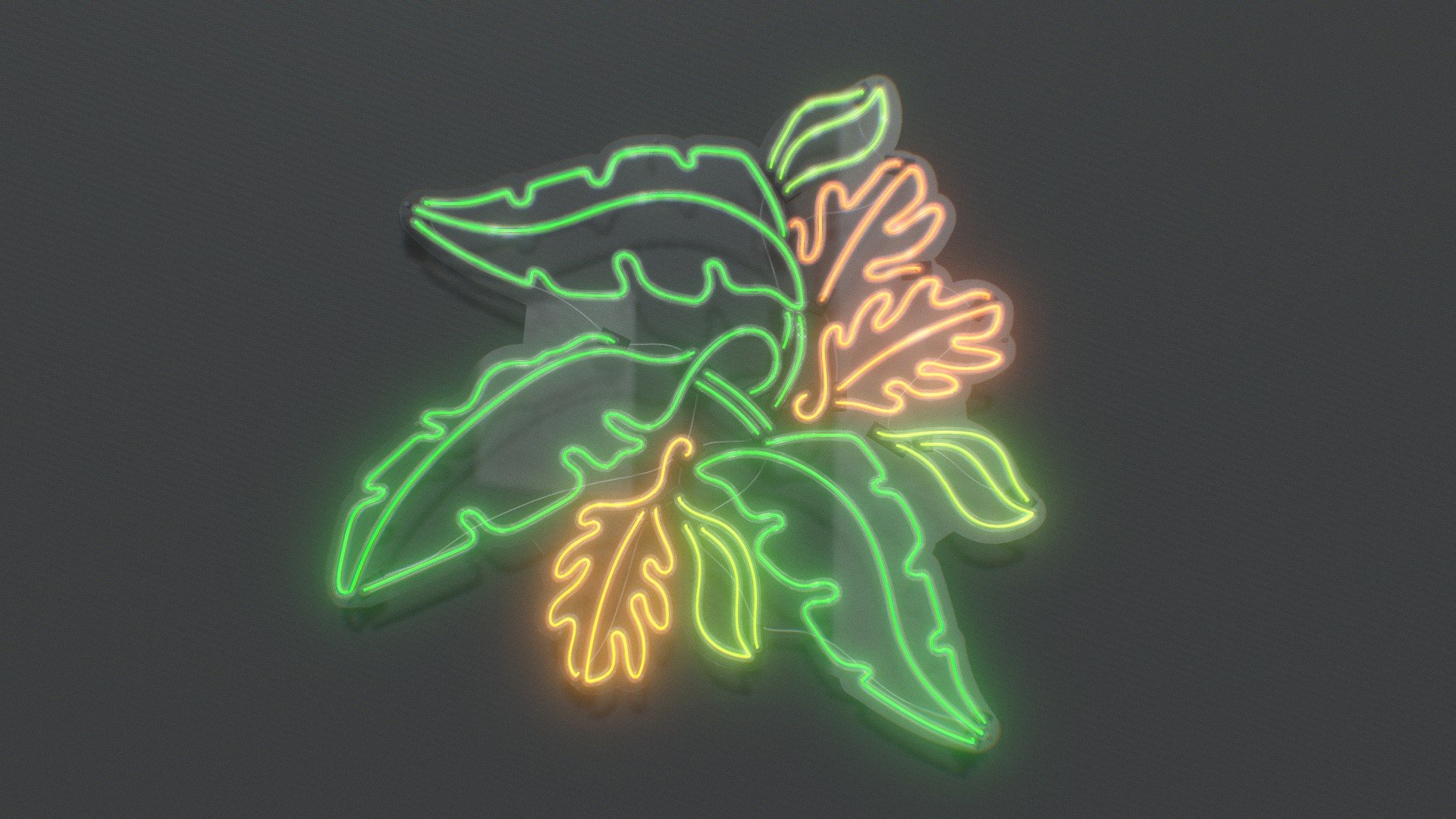 Plant Leaves 2 - Neon Sign - Buy Royalty Free 3D model by NEONPLEX ...