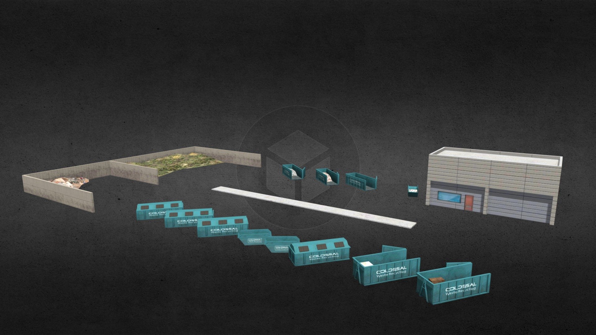 Recycling Drop-Off Center - 3D model by Avanya [b3653d0] - Sketchfab