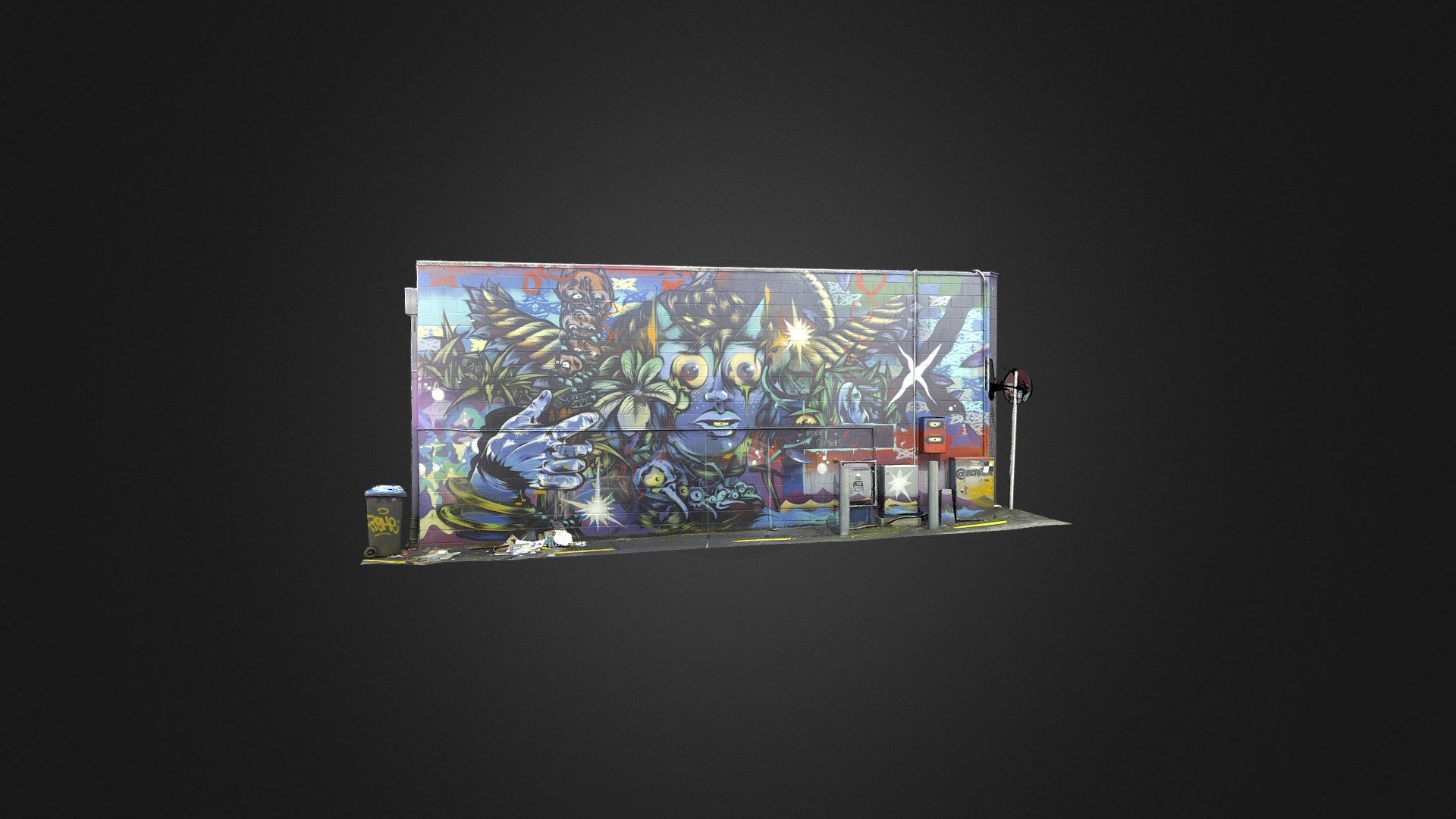 Nuffield Street - Graffiti Wall - 3D model by SurveyWorxNZ [b36966d] - Sketchfab