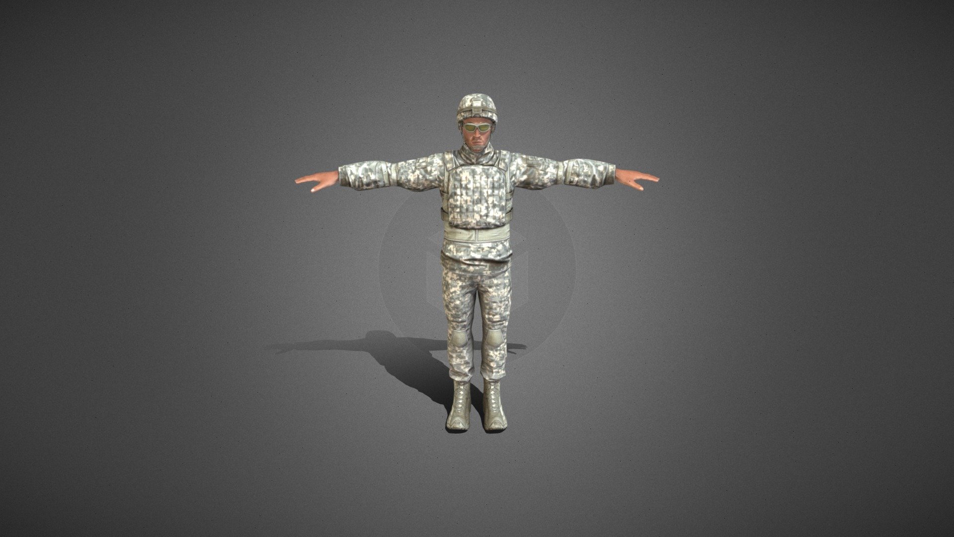 Tactical Man Virtual Warfare Low-poly 3D model - 3D model by ...